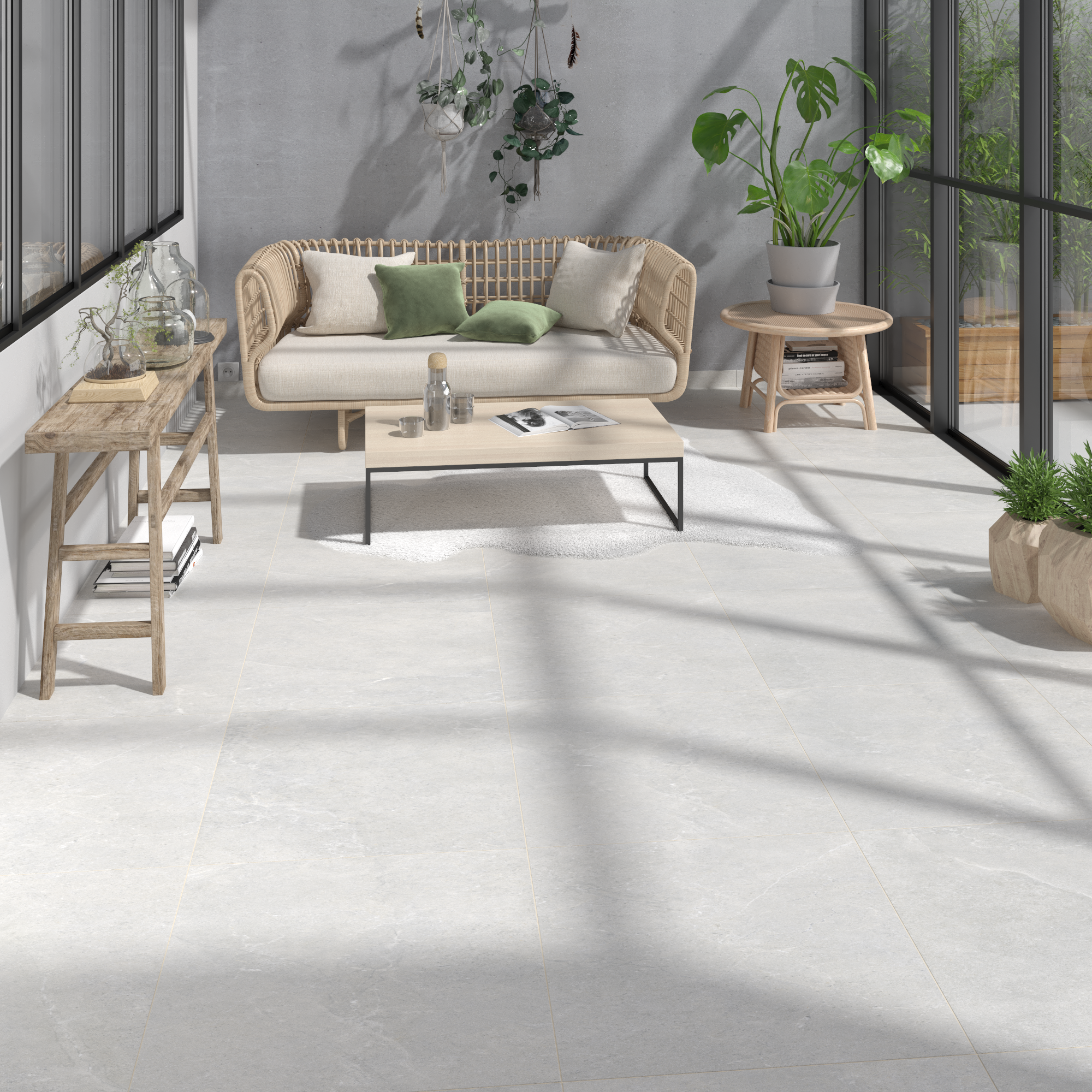 Carrelage mur/ sol intérieur effet pierre beige Impulse l.60 x L.60 cm ...