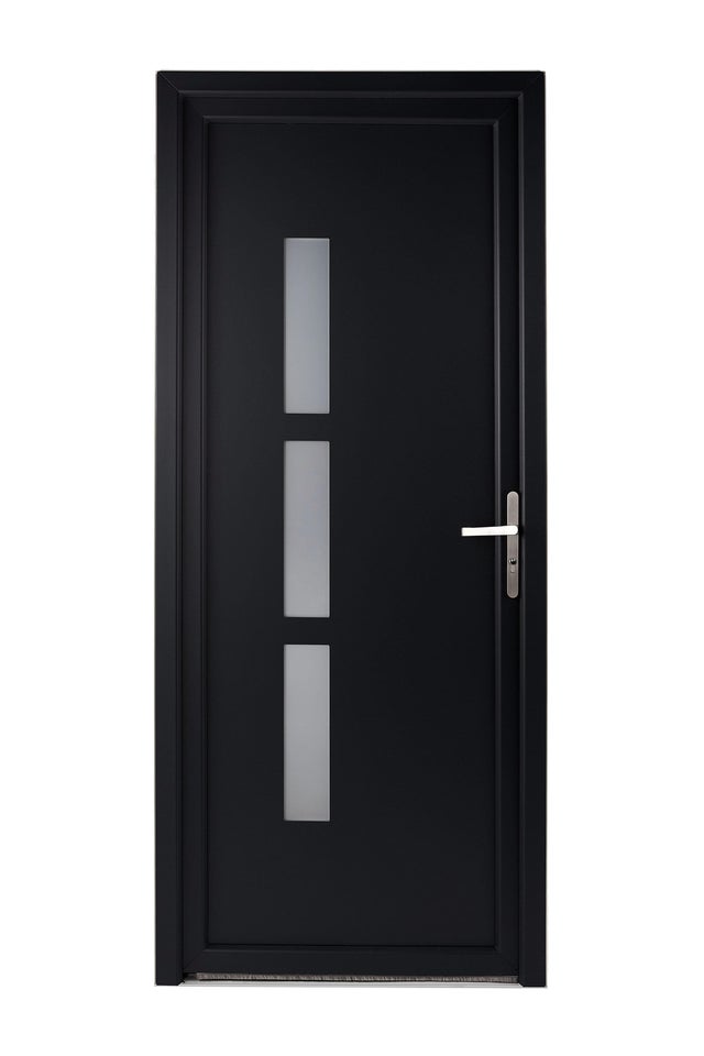 Porte d entrée pvc vitrée avec chassis ouvrant au meilleur prix | Leroy ...