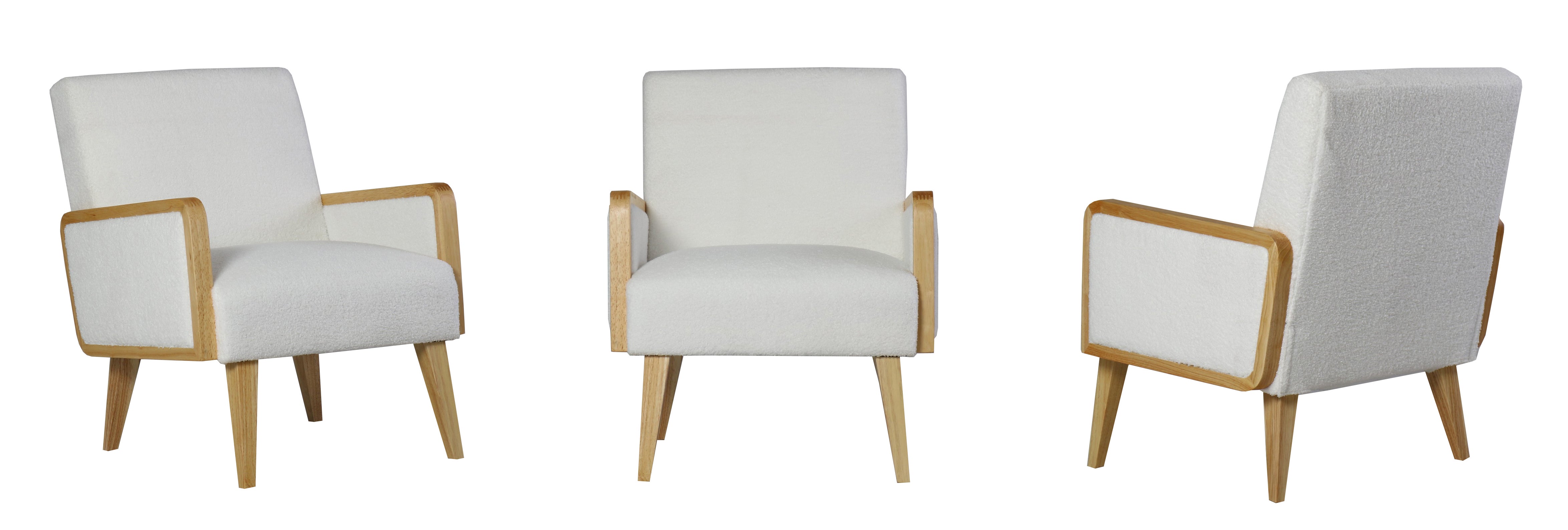 Fauteuil MONTANA bouclette blanc 65x75x81 cm | Leroy Merlin