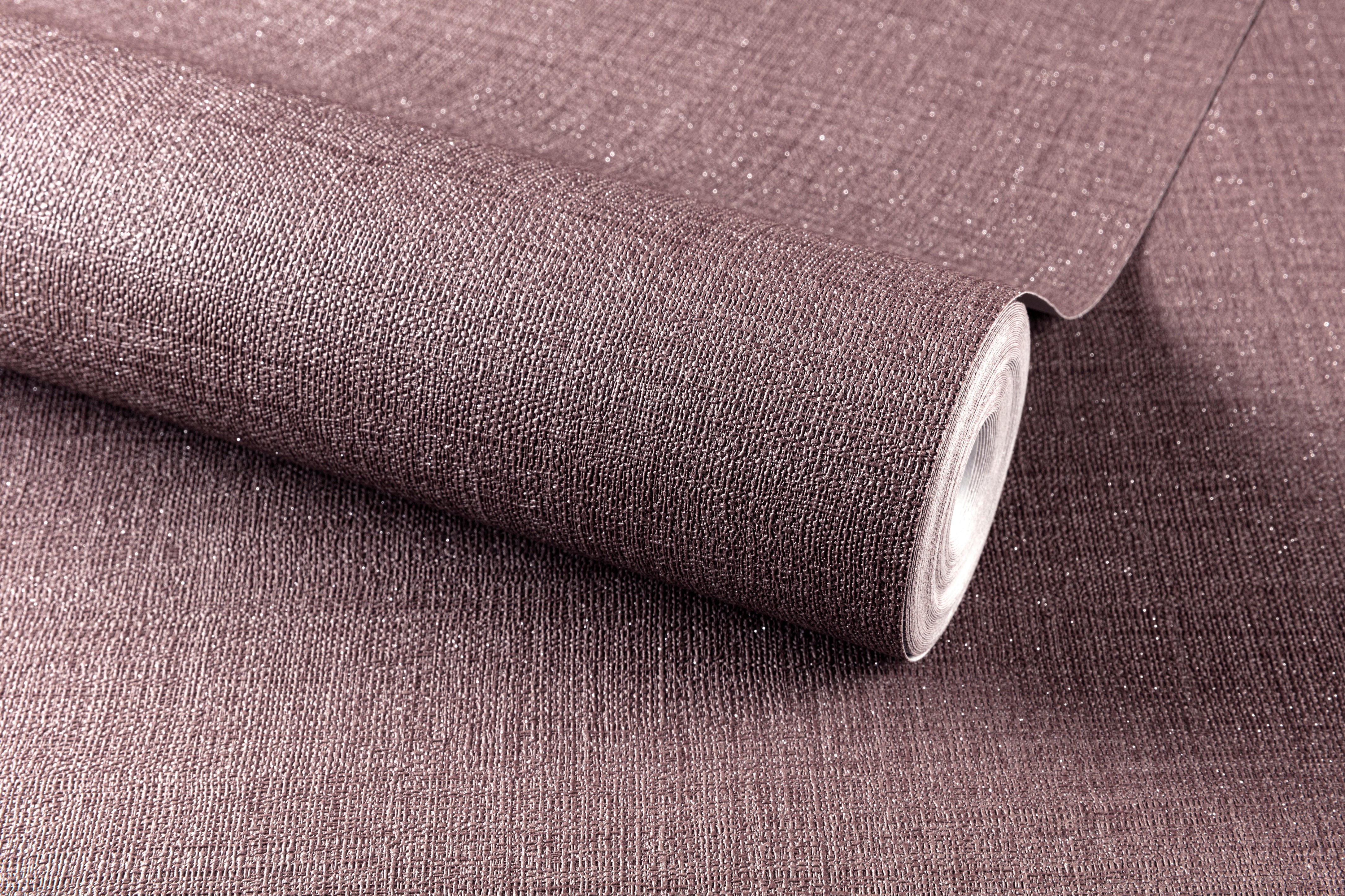 Papier peint intissé Textile nacré INSPIRE prune | Leroy Merlin