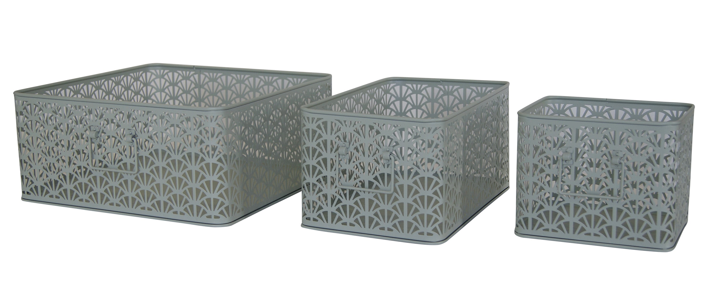 Lot de 3 paniers BOX & BEYOND acier vert - 3 tailles | Leroy Merlin