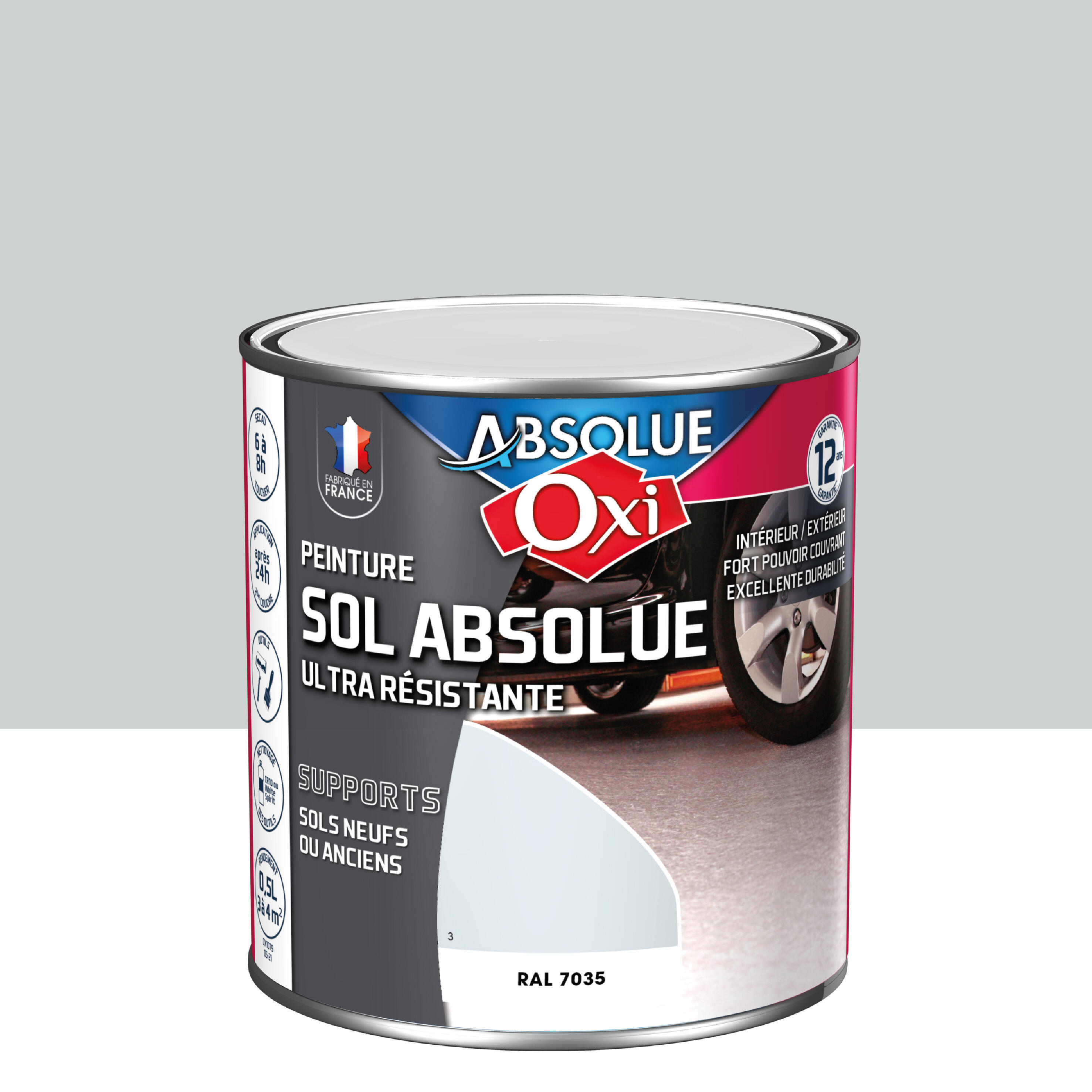 Peinture Sol Absolue Oxi Ral 7035 Gris Clair Satiné 0 5 L Leroy Merlin