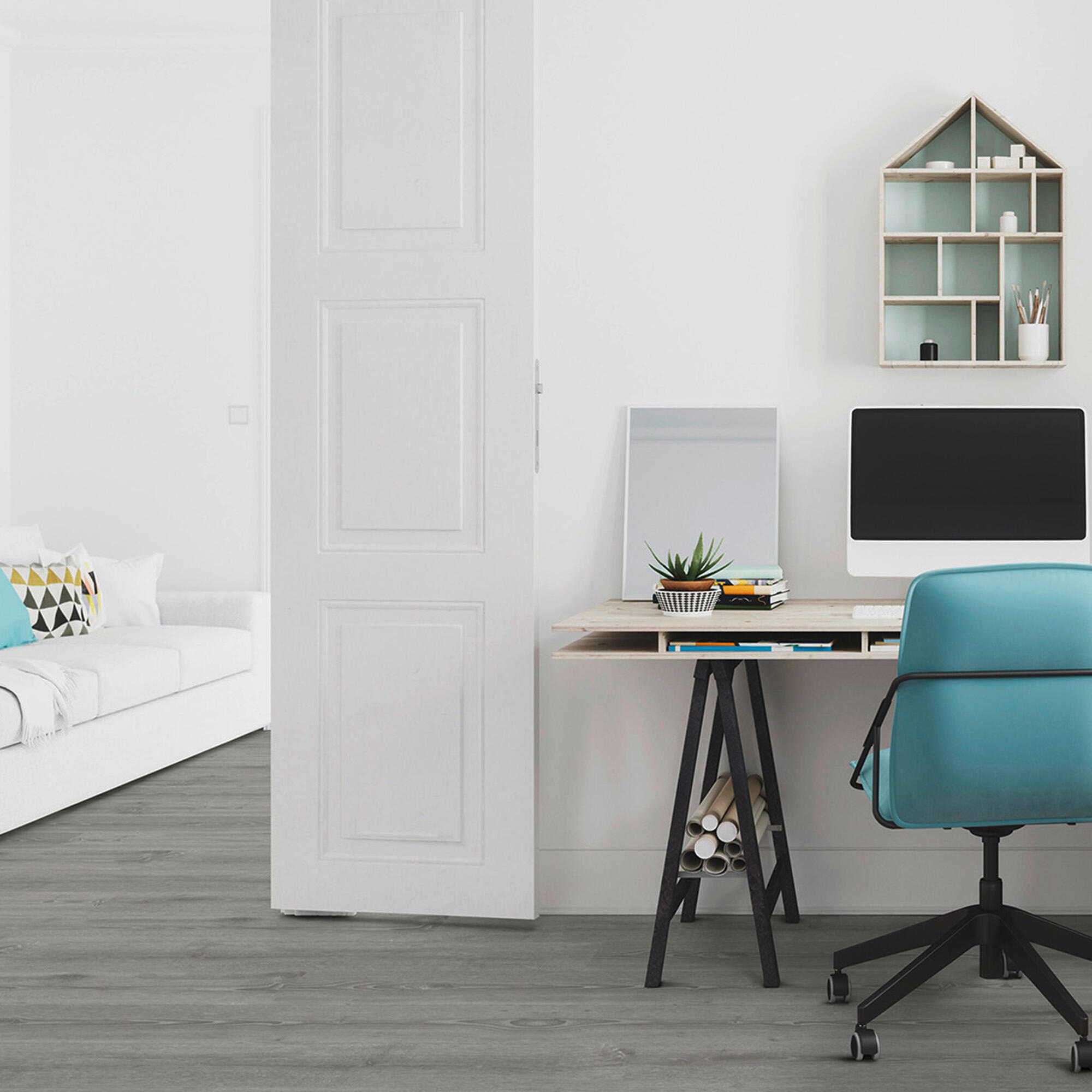 Suelo vinílico LVT click TARKETT Intenso Extrem 5mm Scan dark | Leroy Merlin