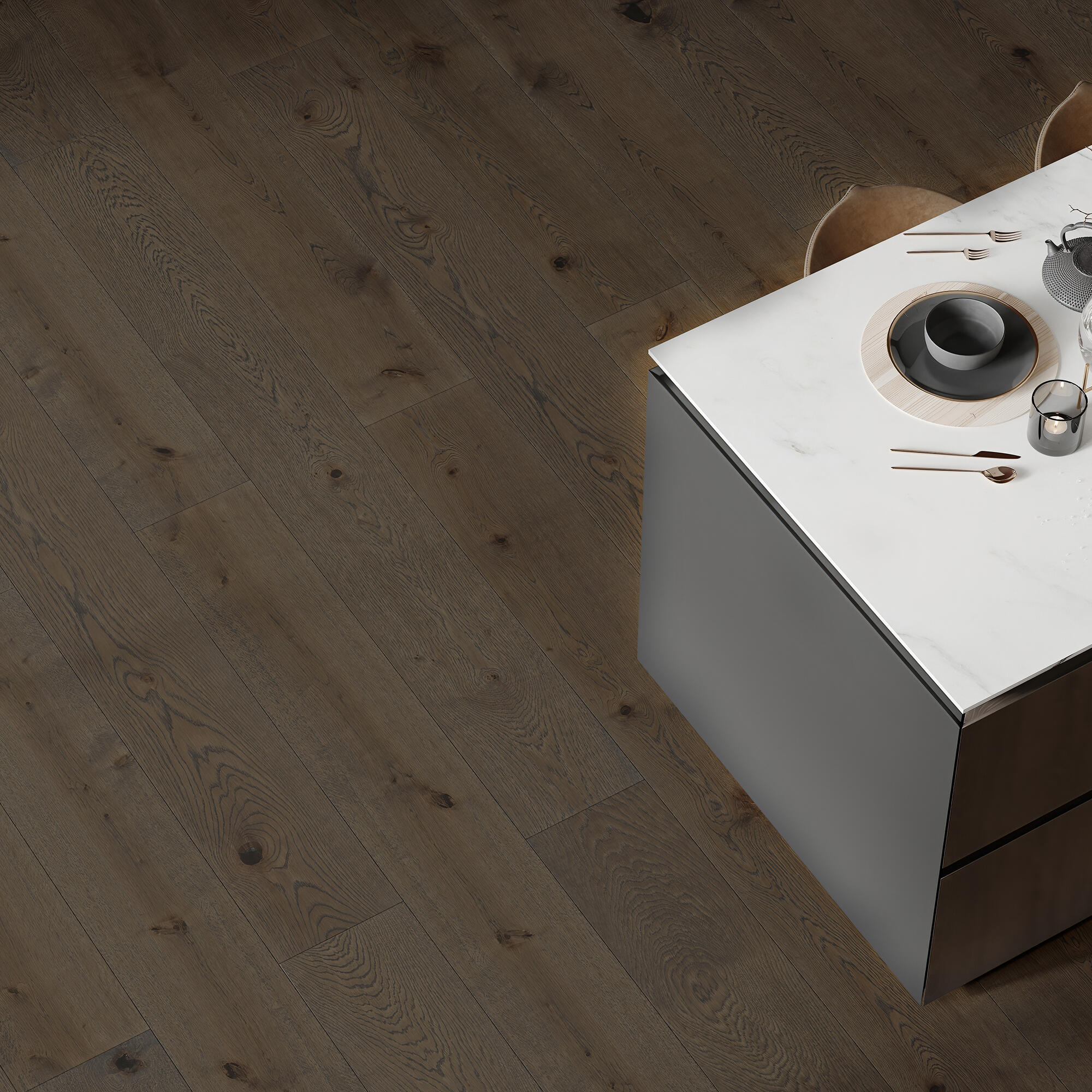 Parquet multicapa Monolama Rustic XL roble chocolate mate 198x20 cm ...