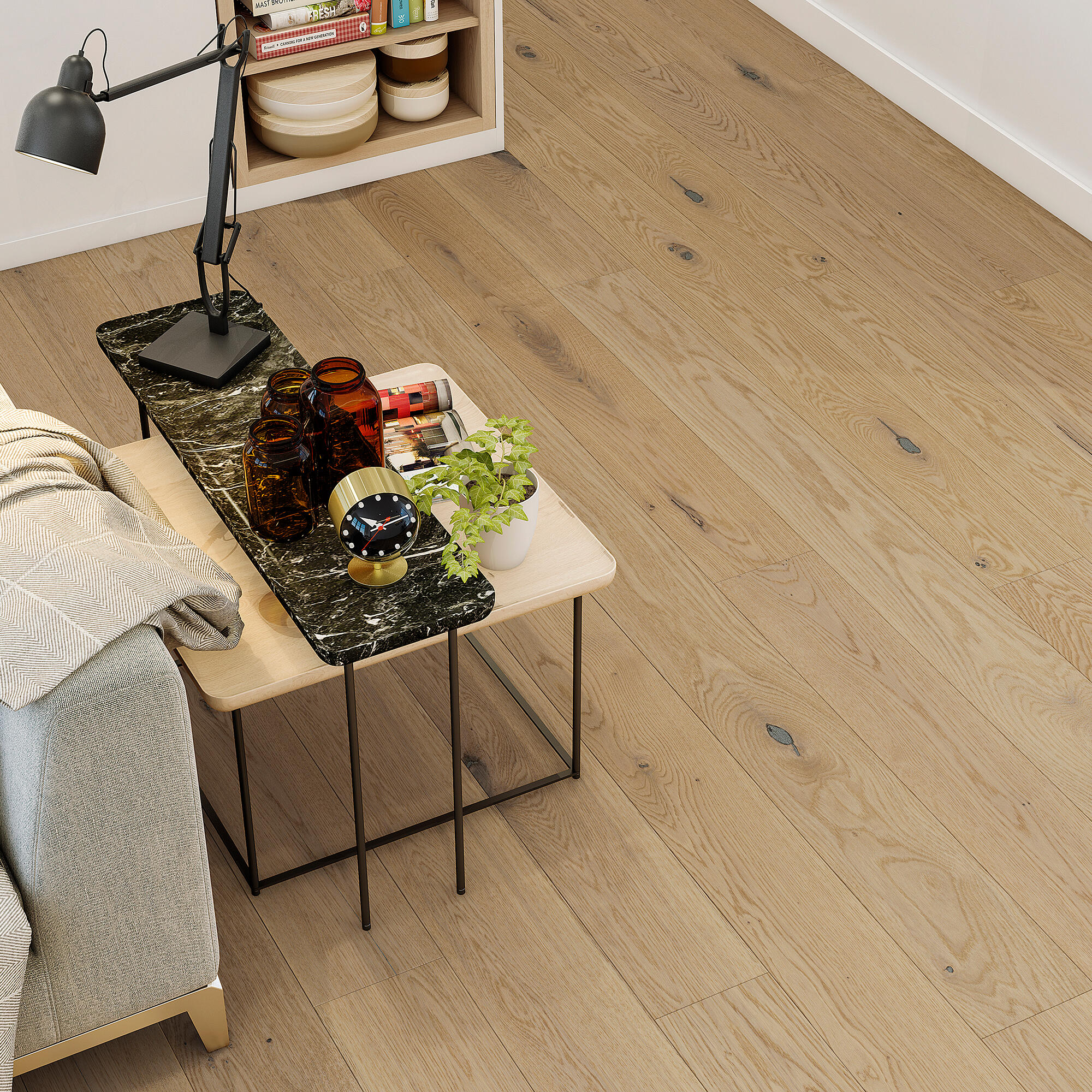 Parquet multicapa Rustic Rustic roble blanco mate 198x19.8 cm | Leroy ...