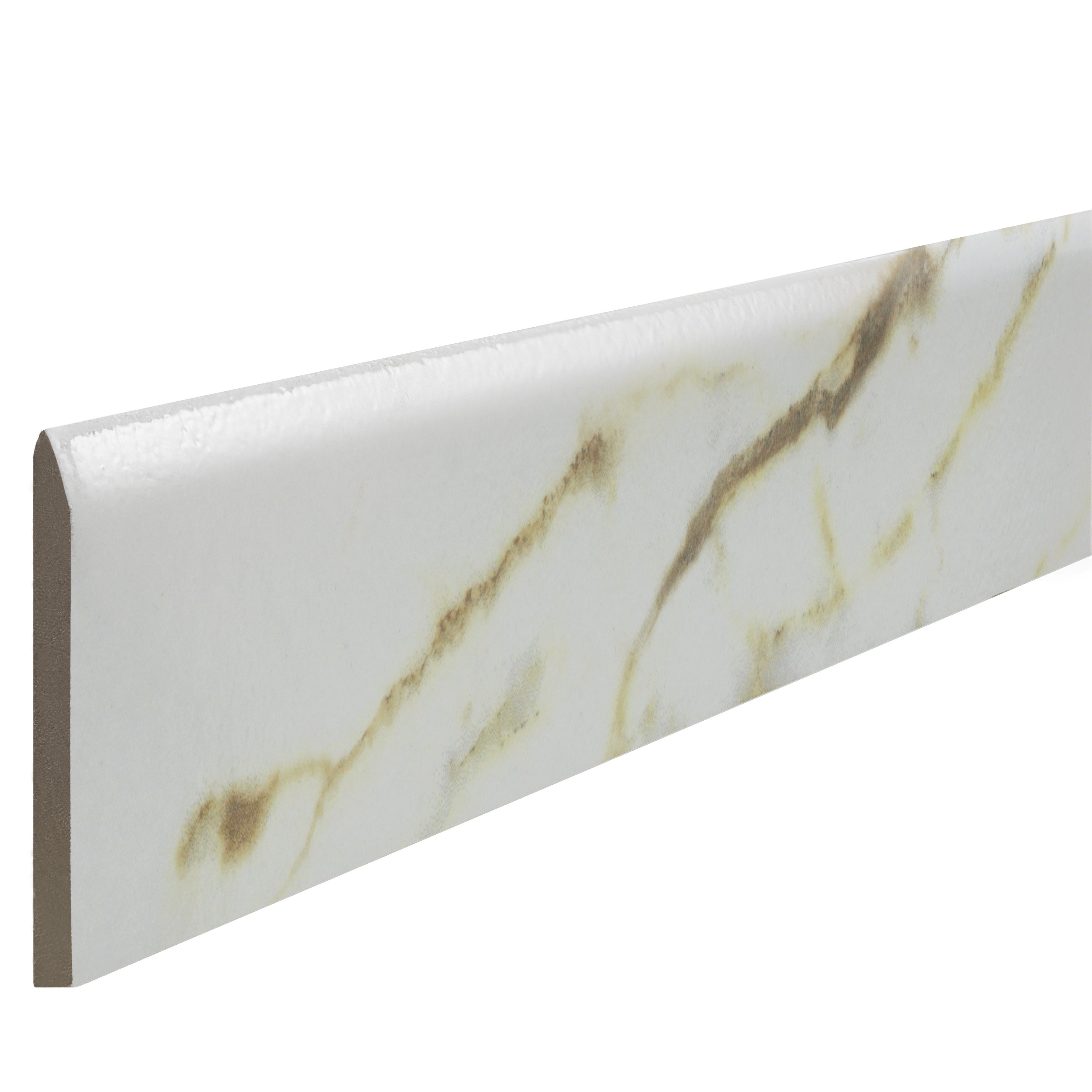 Lot de 2 plinthes Marbre blanc or n°76, Ht. x L. 60 cm, Ep.8 mm | Leroy ...