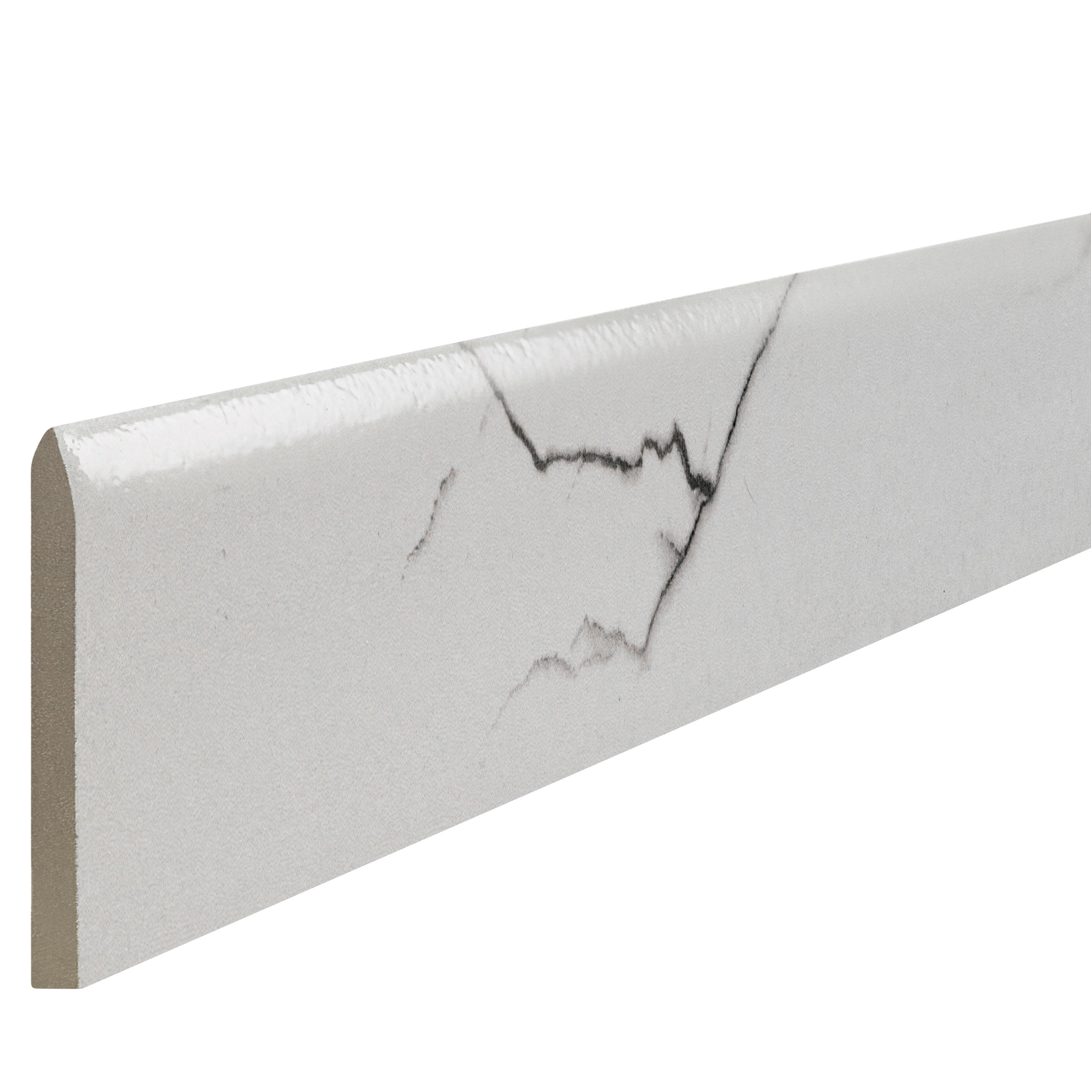 Lot de 2 plinthes Marbre blanc zébré n°73, Ht. x L. 60 cm, Ep.8 mm ...