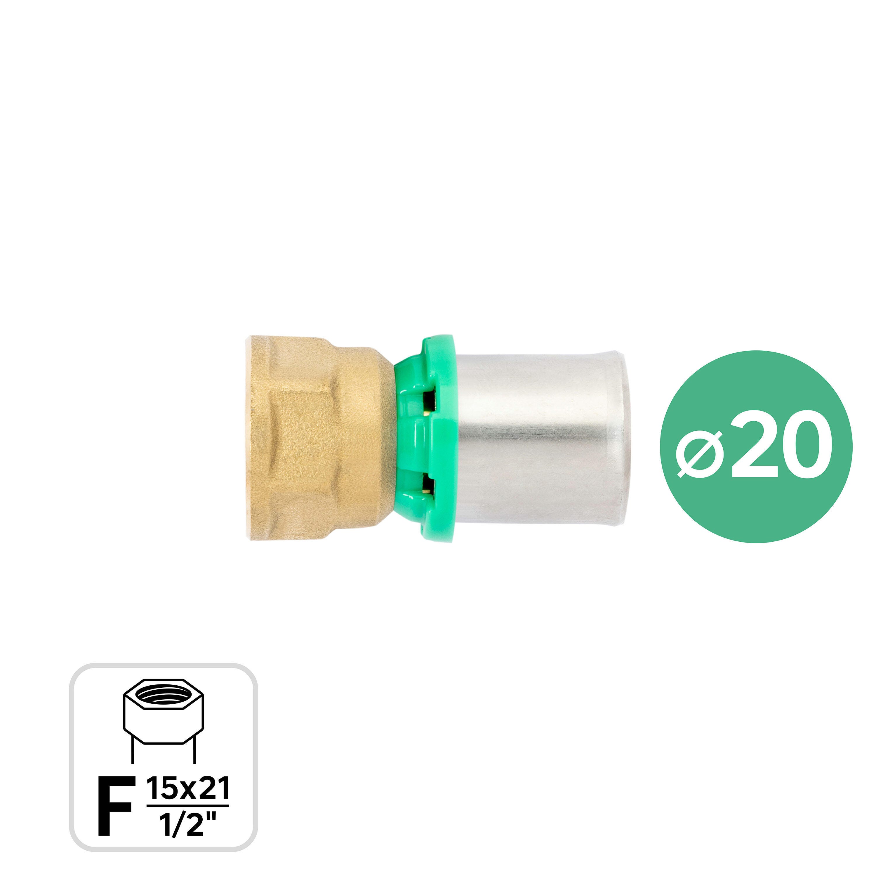 Złączka 20 mm GW 1/2 Złączka 20 mm GW 1/2