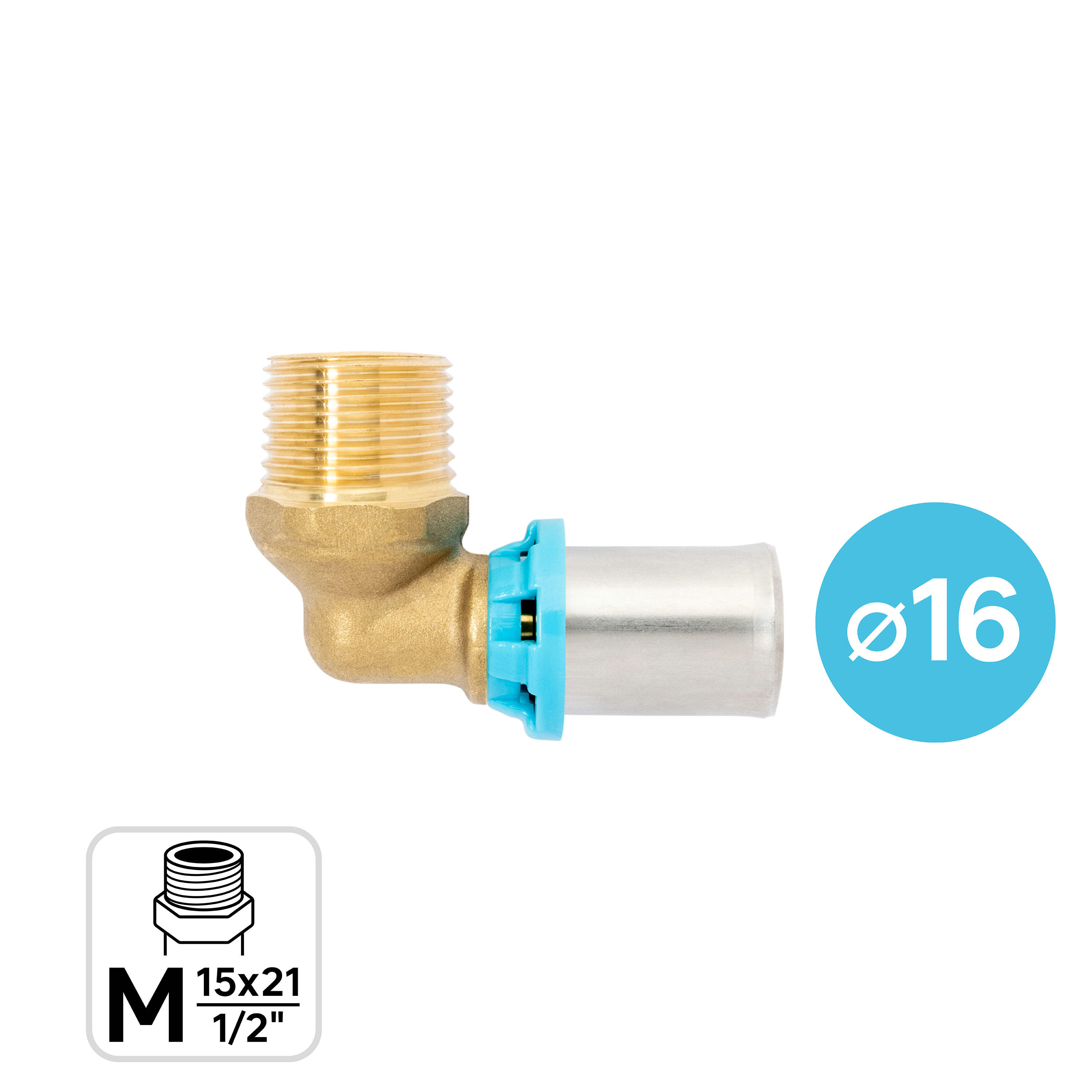 Coude à sertir multicouche ⌀ 16 M15x21 (1/2"), Equation | Leroy Merlin