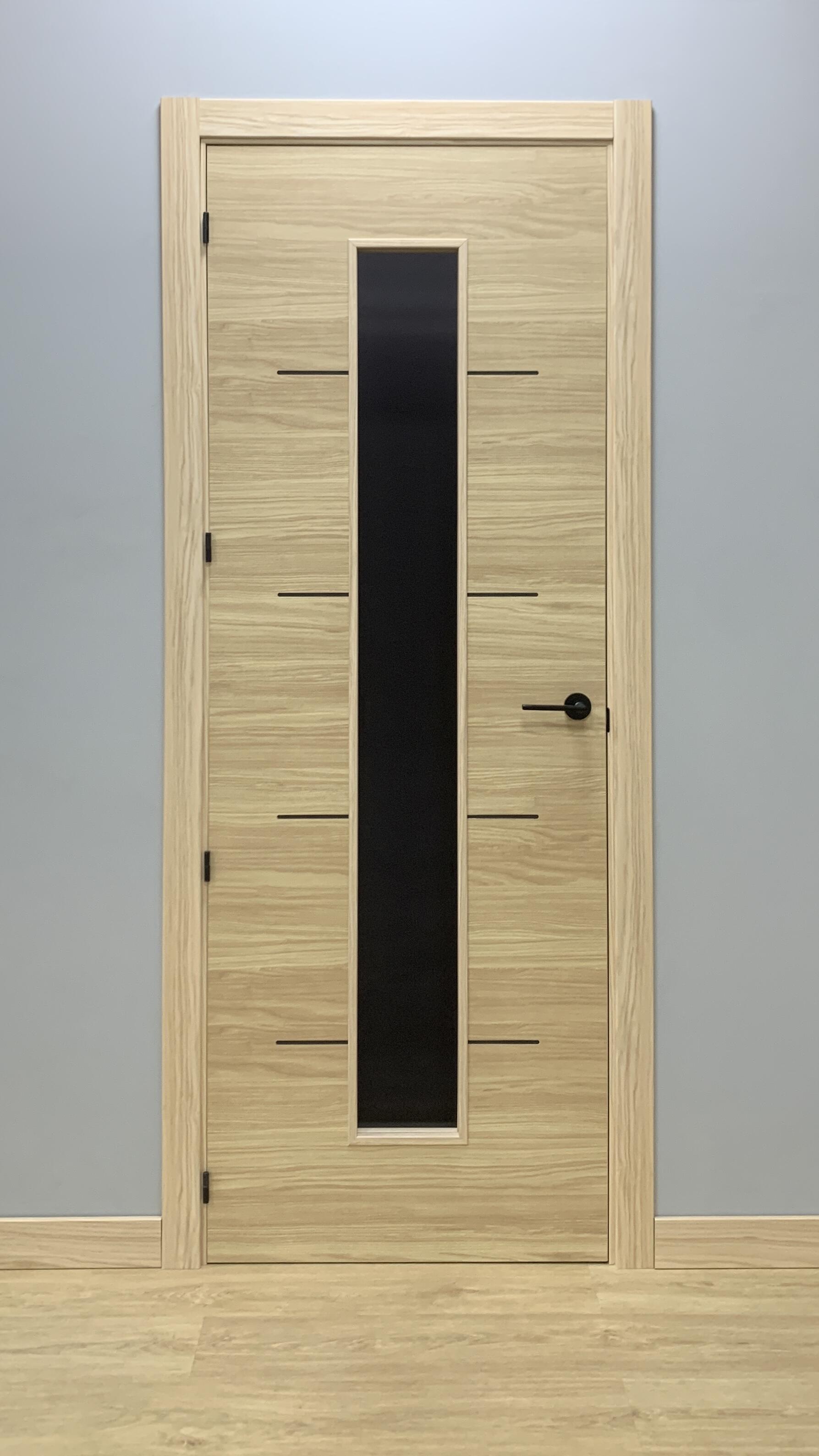 Pack puerta interior SAHARA ROBLE vidriera 72,5 cm DERECHA + molduras ...