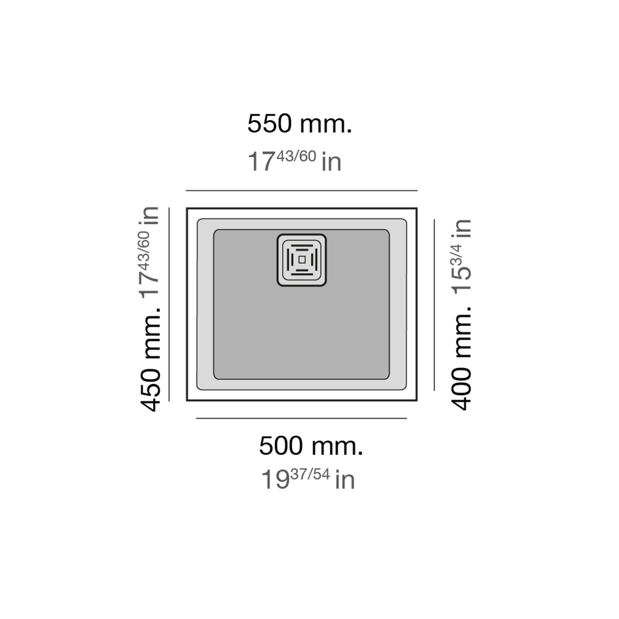Fregadero 1 seno Zie Brown Gloss 55x45 cm | Leroy Merlin