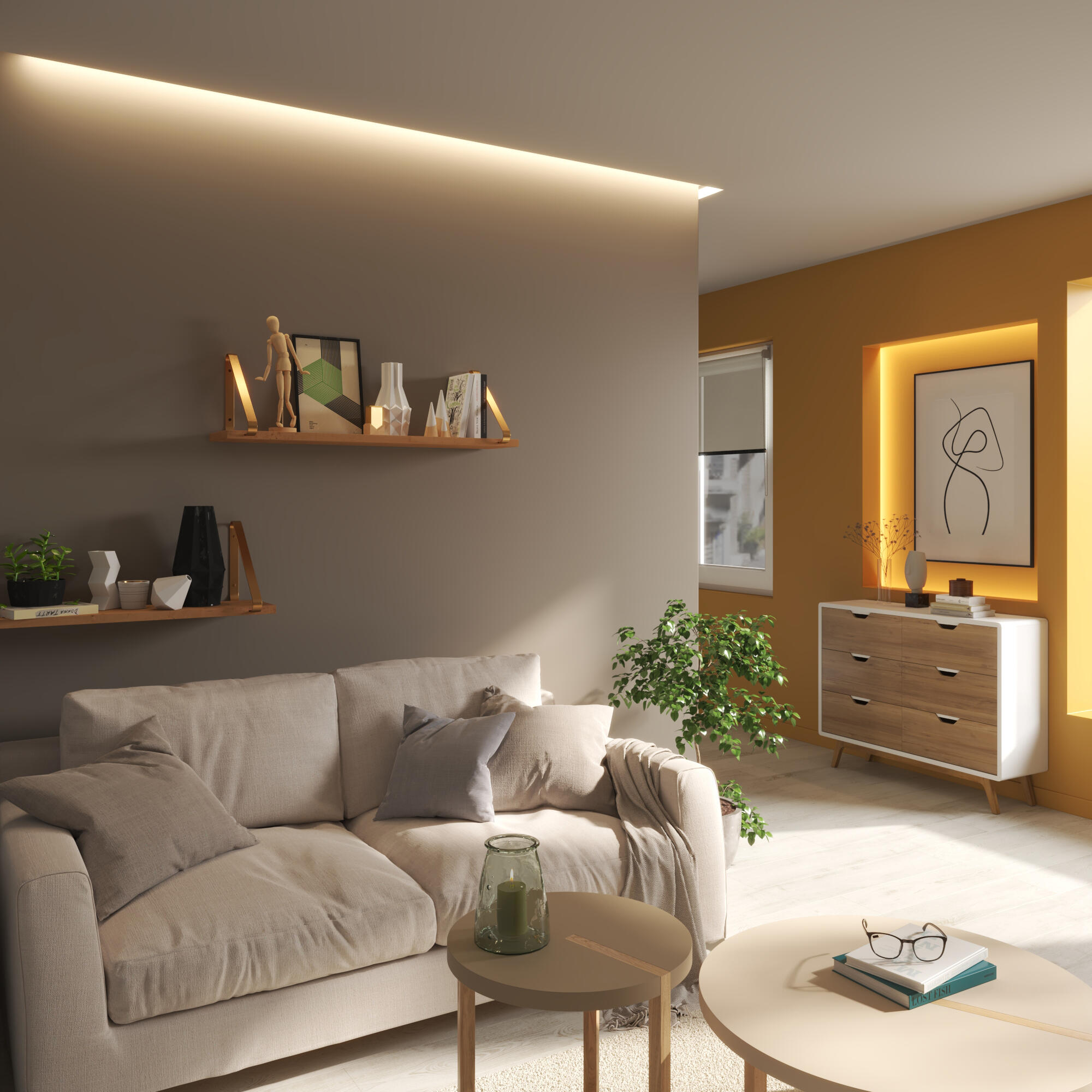 Kit ruban LED Néon L.5m, blanc neutre 4000 Kelvins, Cobflexi INSPIRE ...