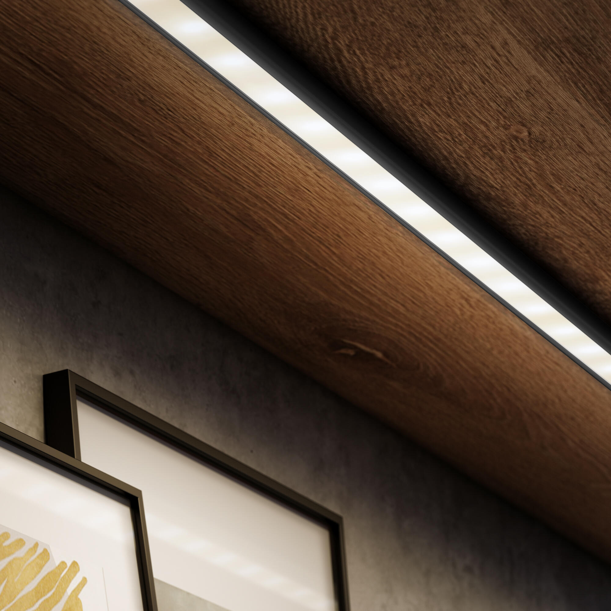 Profilé plat 2 mètres pour ruban LED, noir, INSPIRE | Leroy Merlin