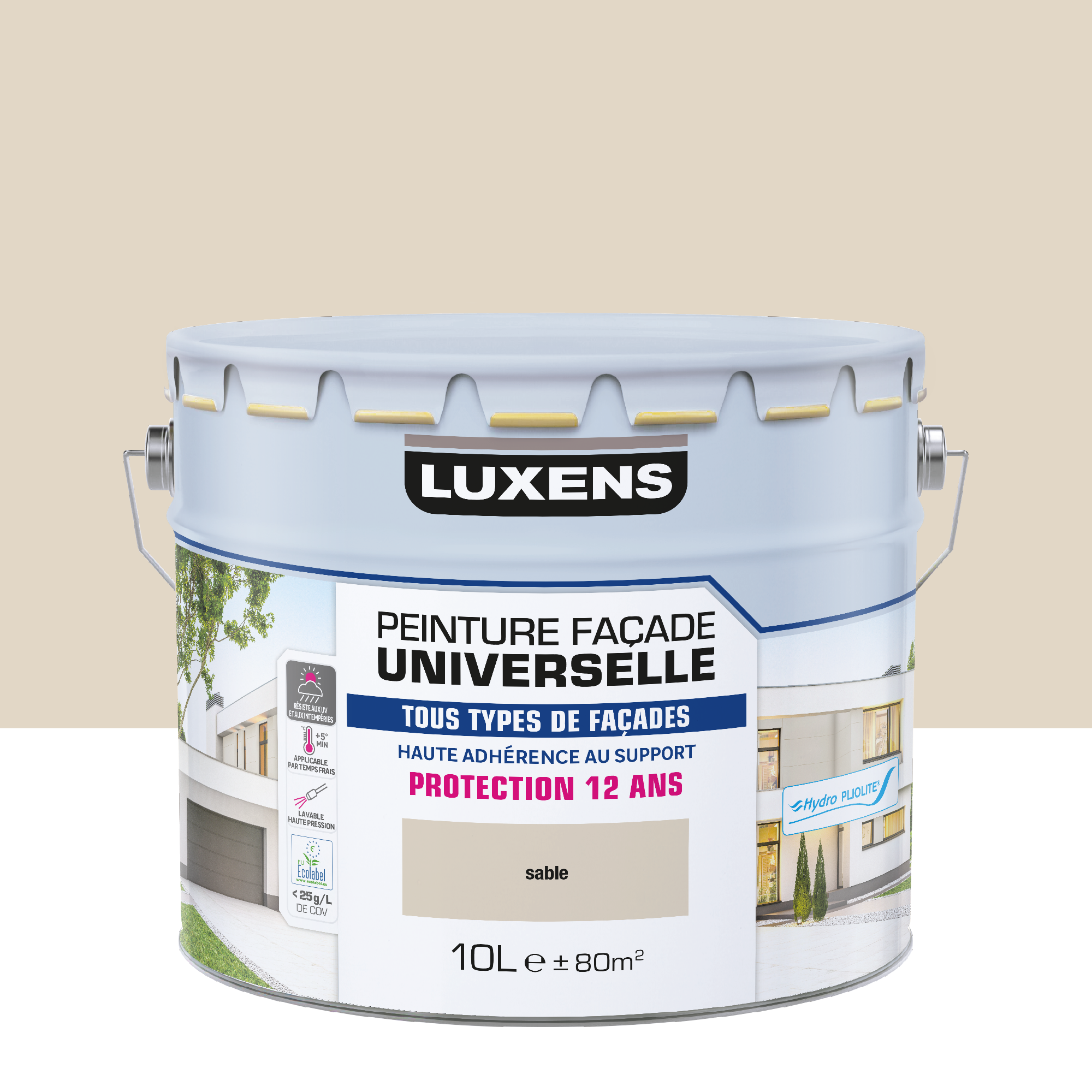 Peinture extérieure façade Universelle LUXENS sable mat 10l | Leroy Merlin