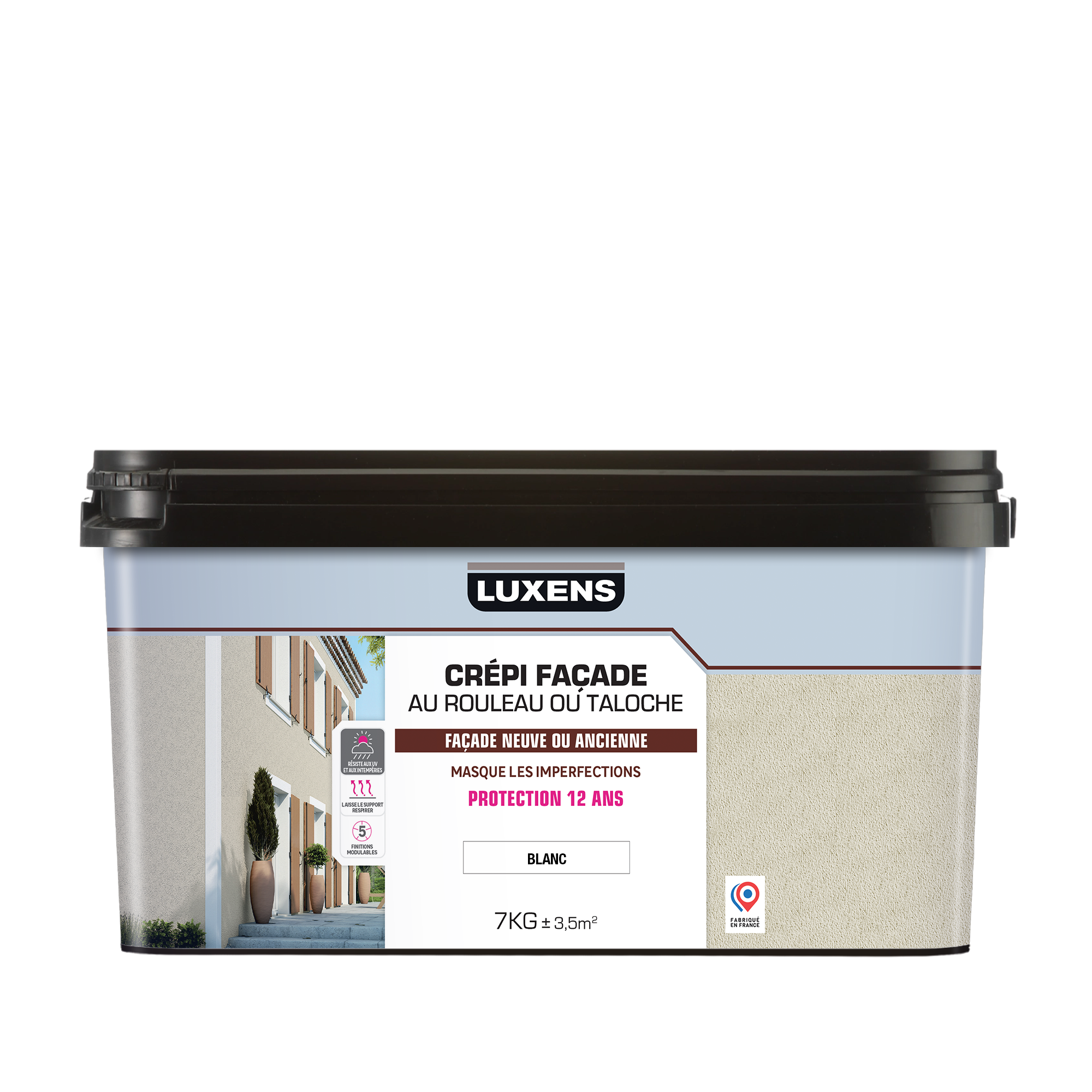Crépi façade Neuve ou ancienne LUXENS, blanc, 7 kg | Leroy Merlin