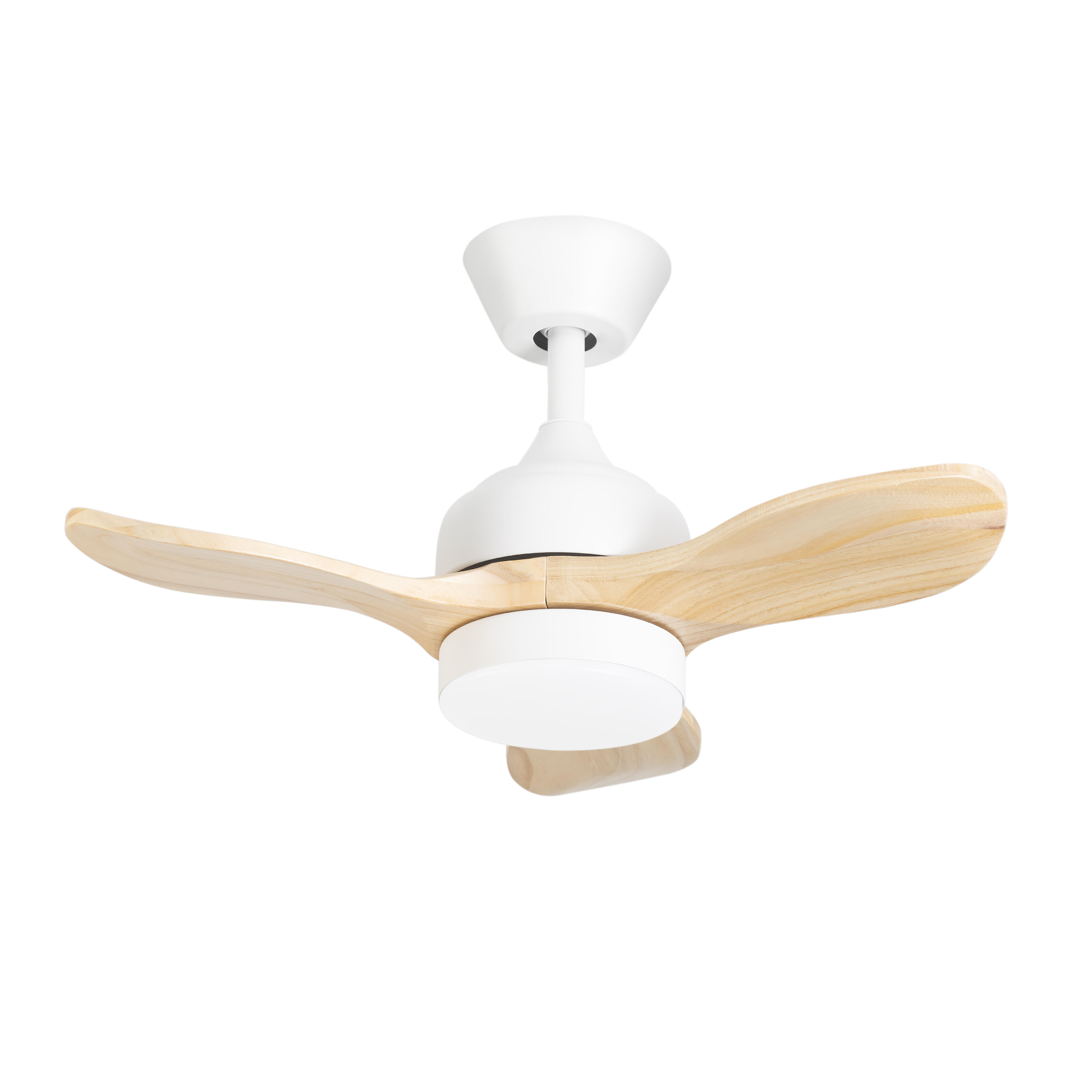 Ventilateur de plafond LED, Calar, 75 cm, FORLIGHT, blanc et bois ...