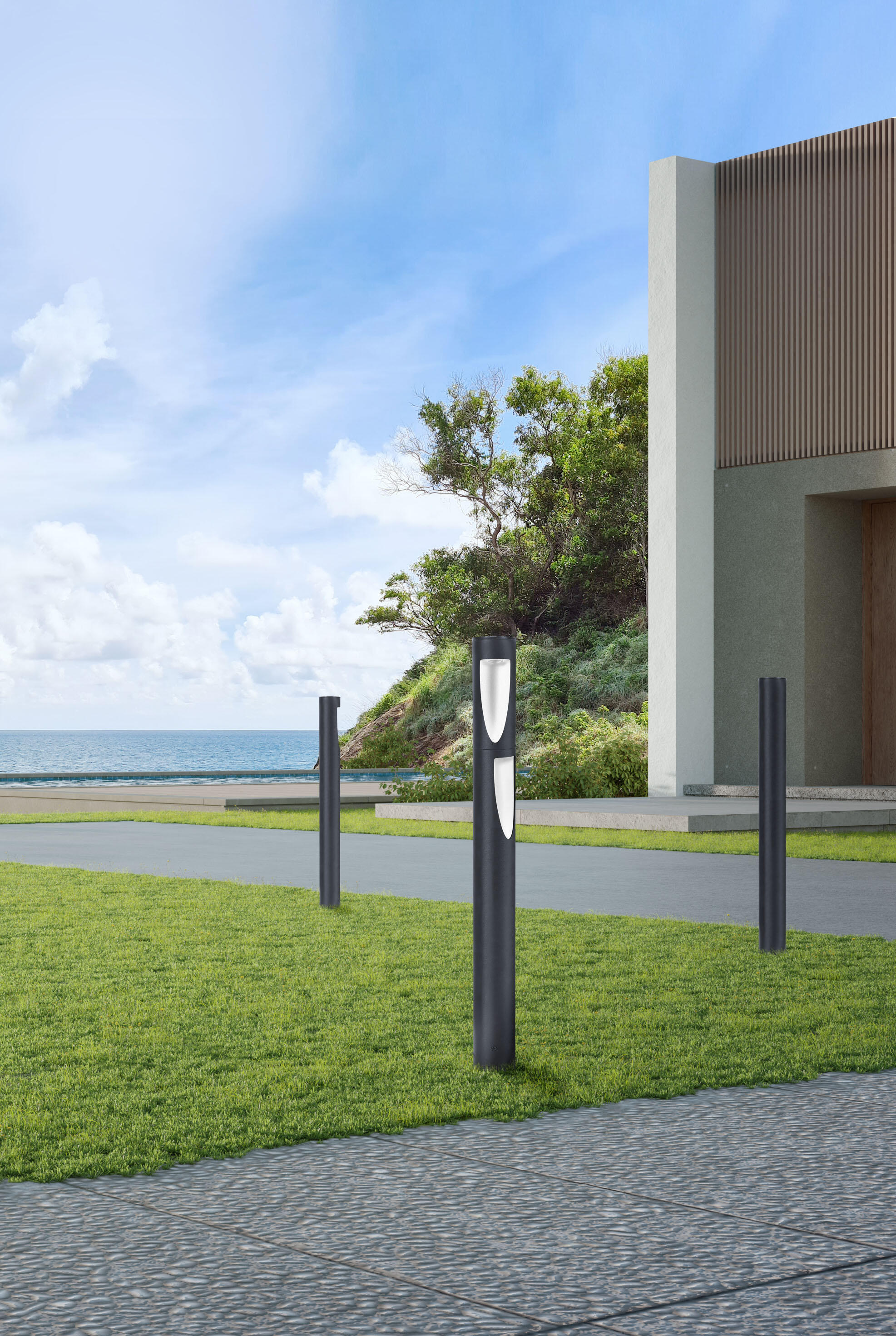 Columna de exterior led rewood seaside 14w 4000k 70 cm alto - BarChile
