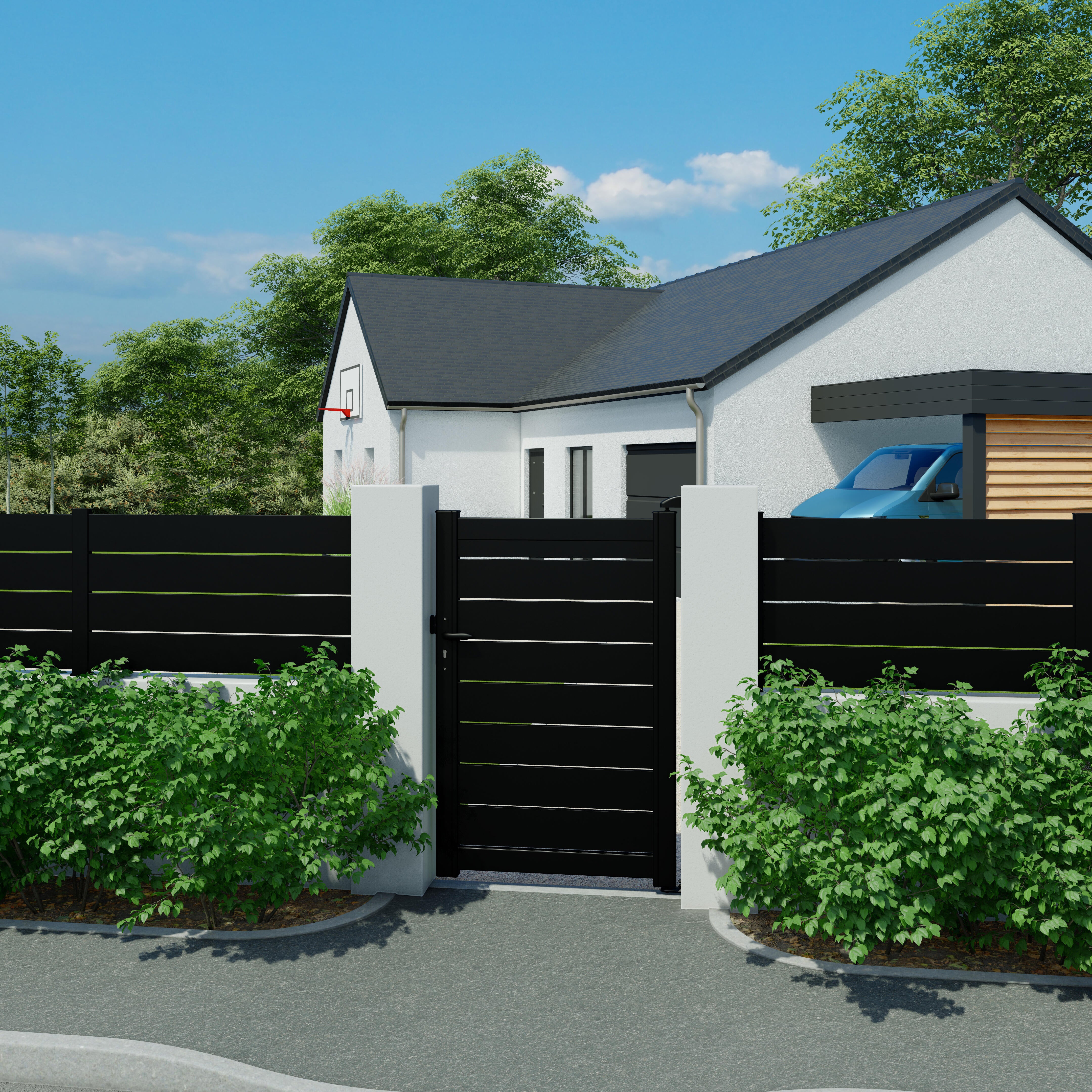 Portillon battant aluminium Bono noir, Klos up! l.99x H.151.5 cm ...