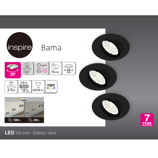 Jusqu'à -25% sur les spots encastrés Bama | Leroy Merlin