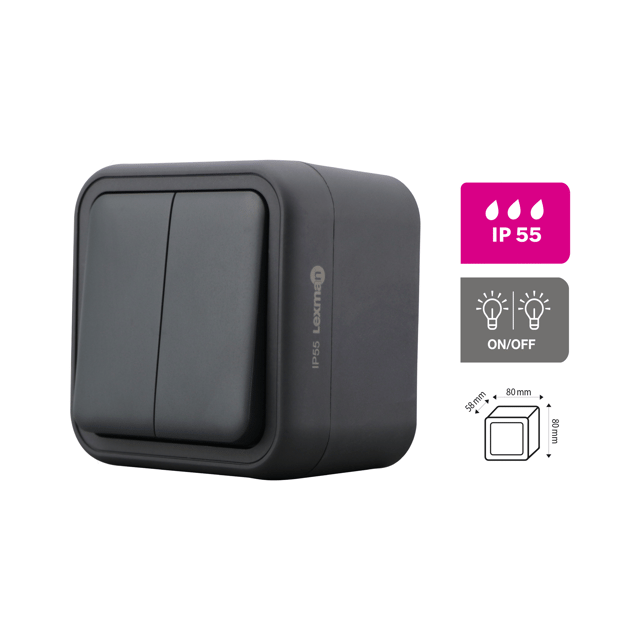 Interruptores dobles con pilotos luminosos: compra online | Leroy Merlin