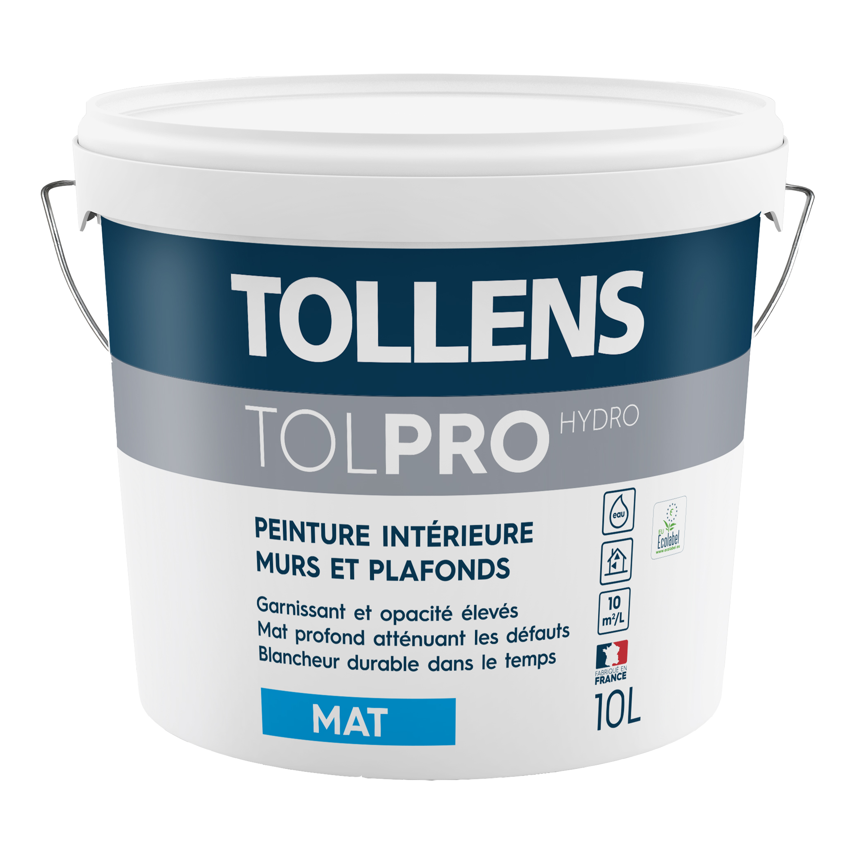 Peinture mur, plafond blanc mat TOLLENS Tollens tolpro hydro mat 10l ...
