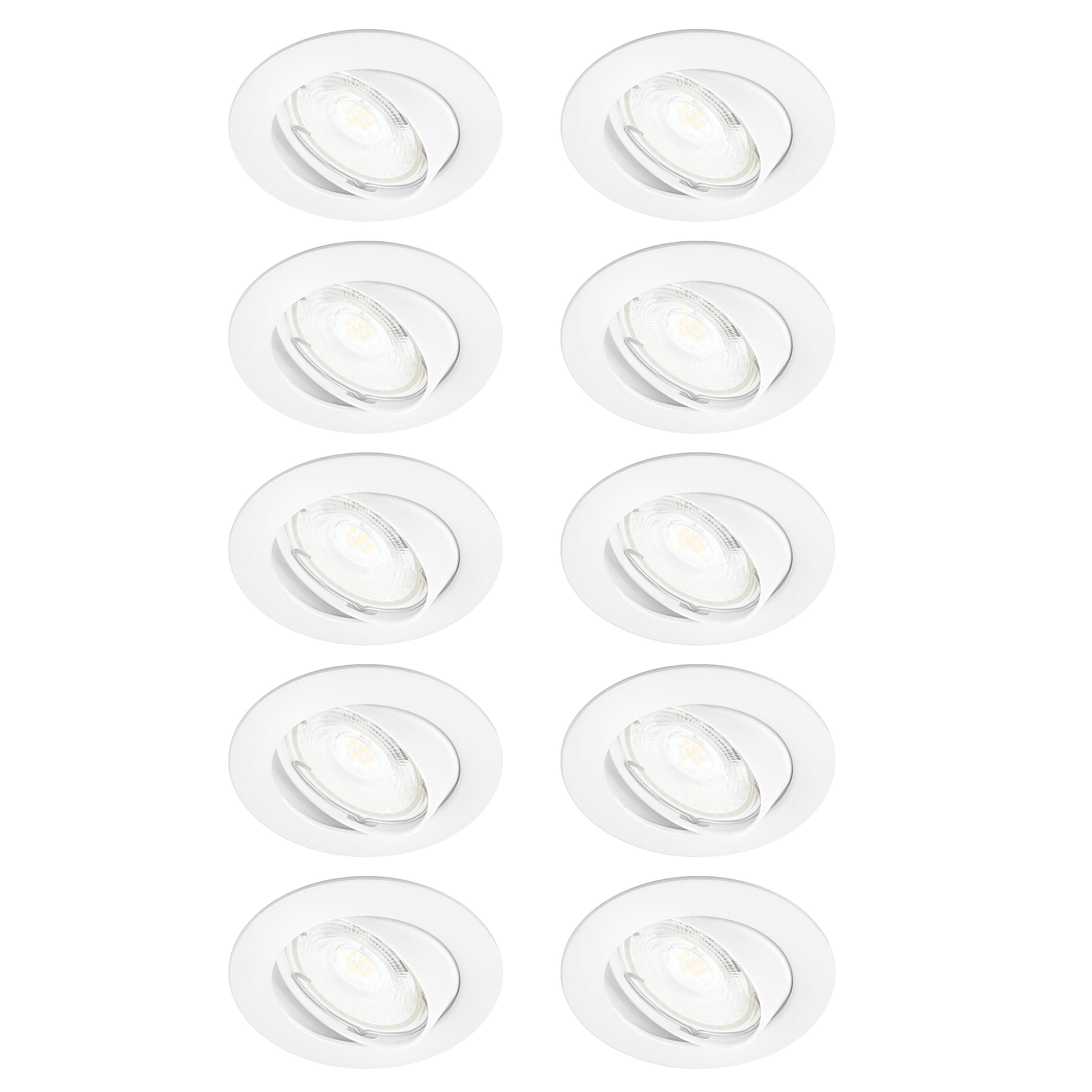 Kit 10 Spots à Encastrer Orientable Clane Gu10 Blanc Neutre Inspire