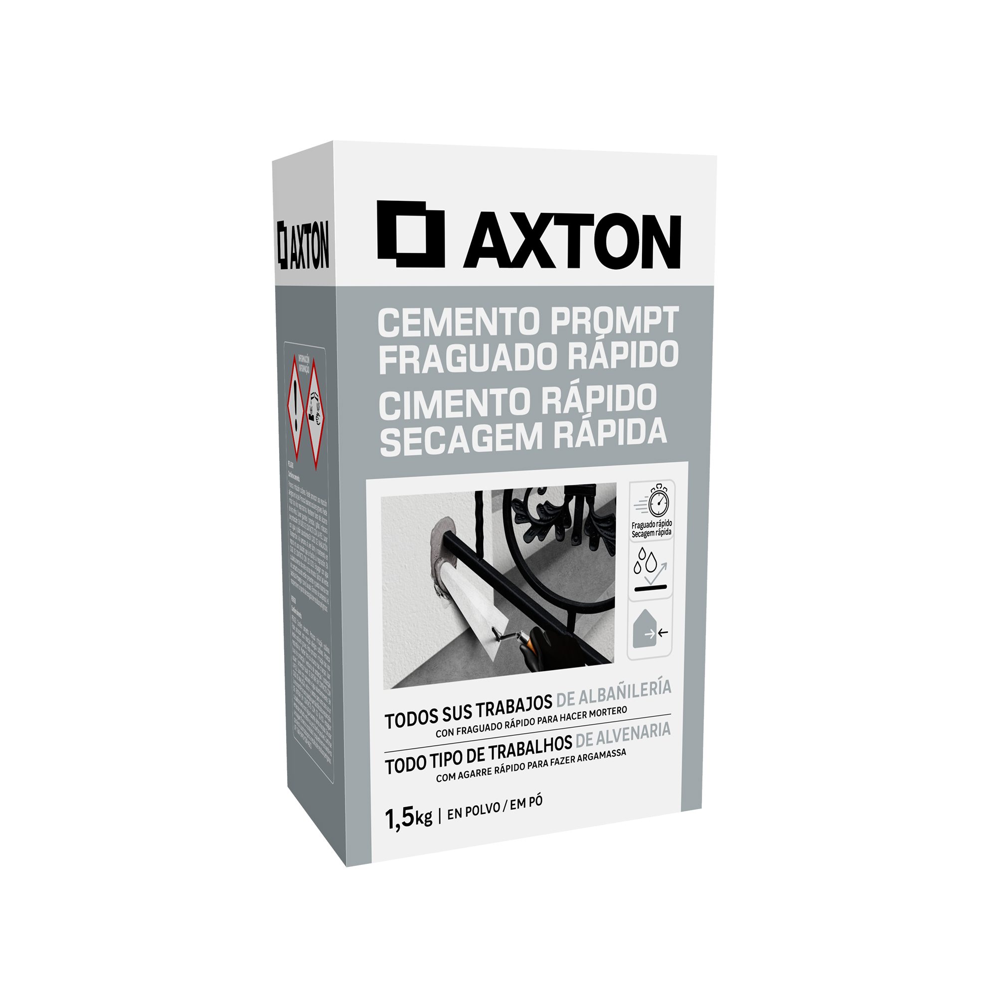 Cemento fraguado rápido AXTON 1.5 kg | Leroy Merlin