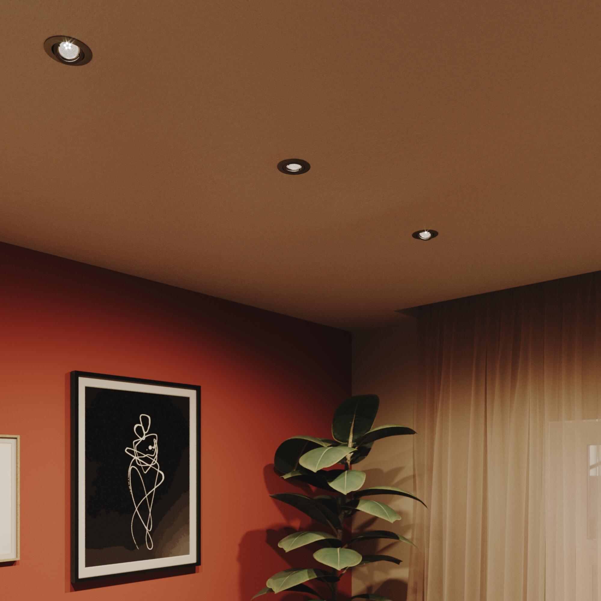 Kit de 3 focos empotrados orientables LED INSPIRE Bama 2700K redondo ...