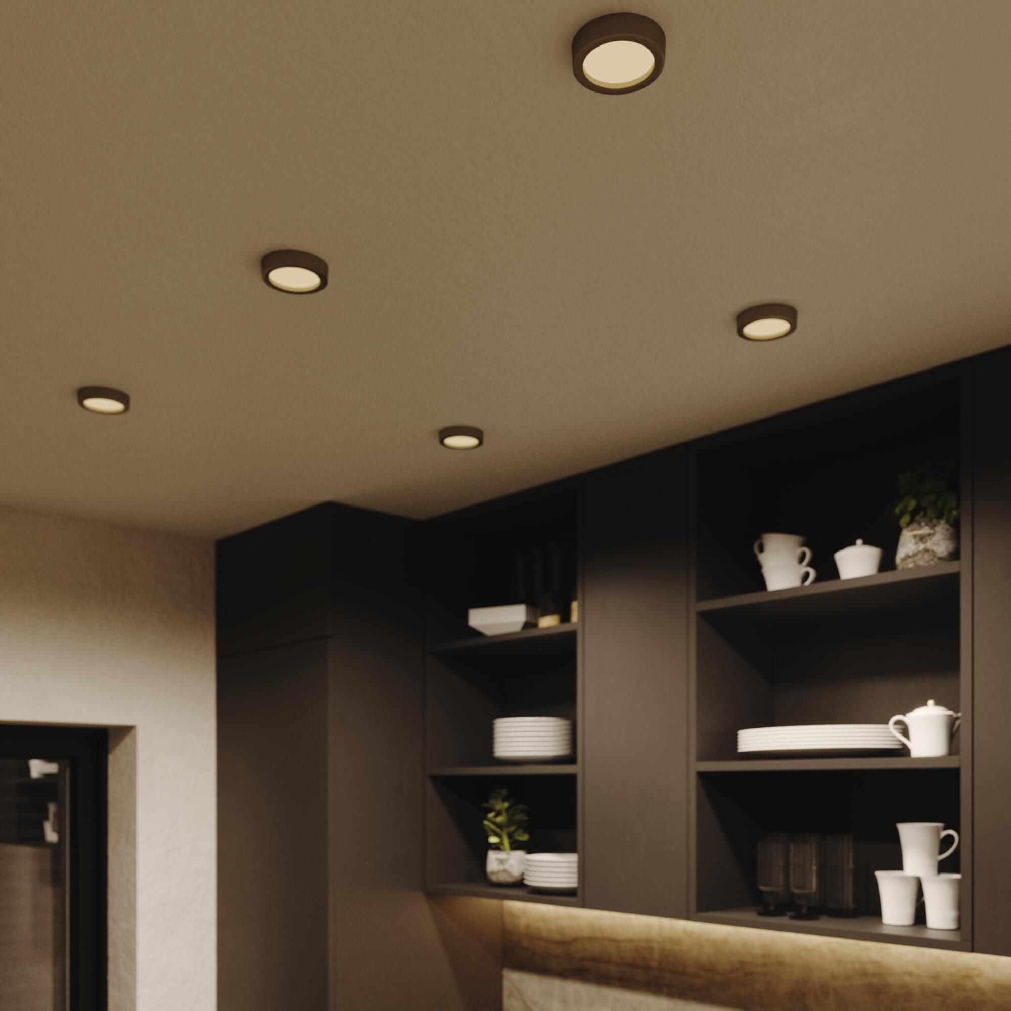 Kit 1 spot à fixer Sanoa module led blanc chaud/neutre D8.5 rond acier ...