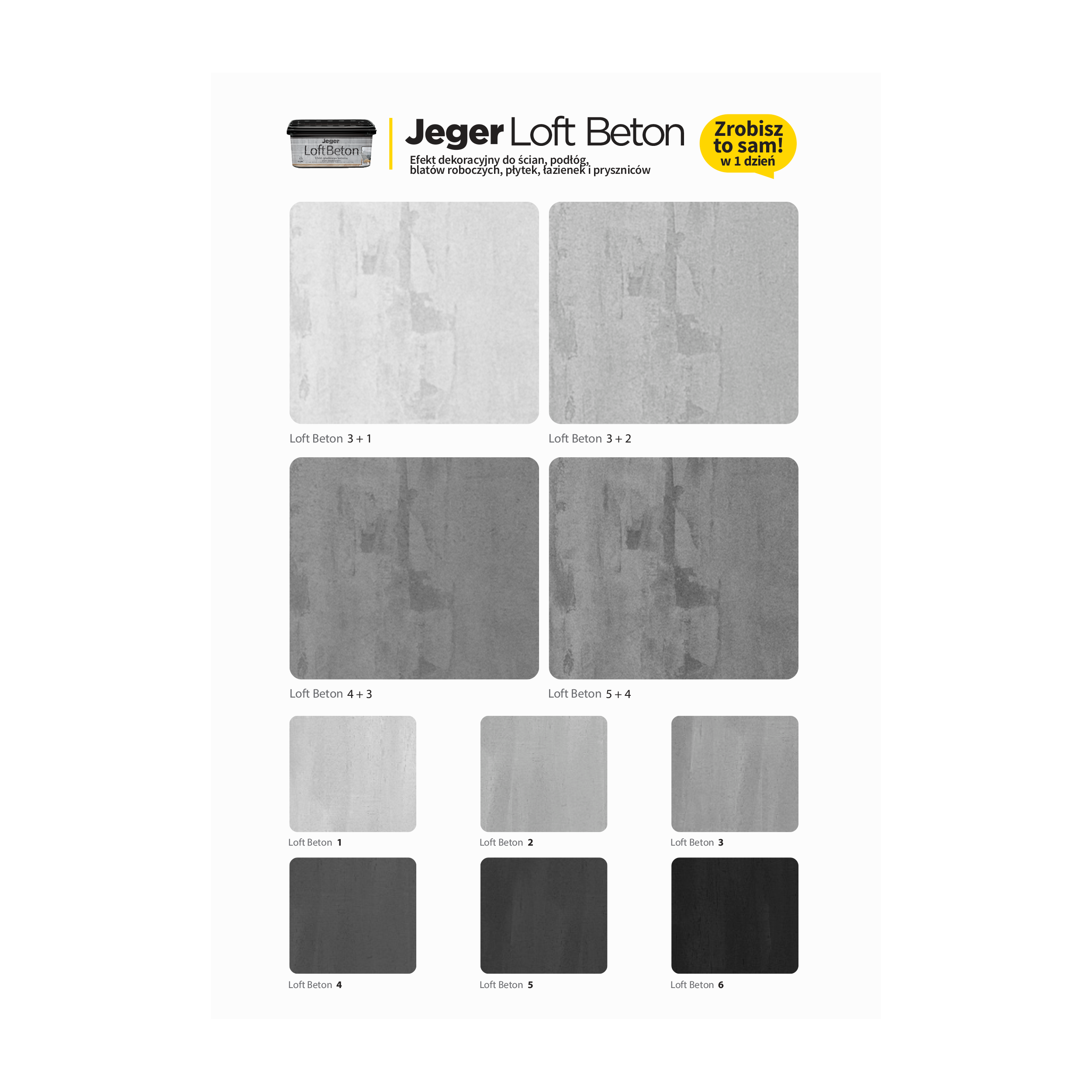 Wzornik efektu dekoracyjnego Loft Beton Jeger - Leroy Merlin