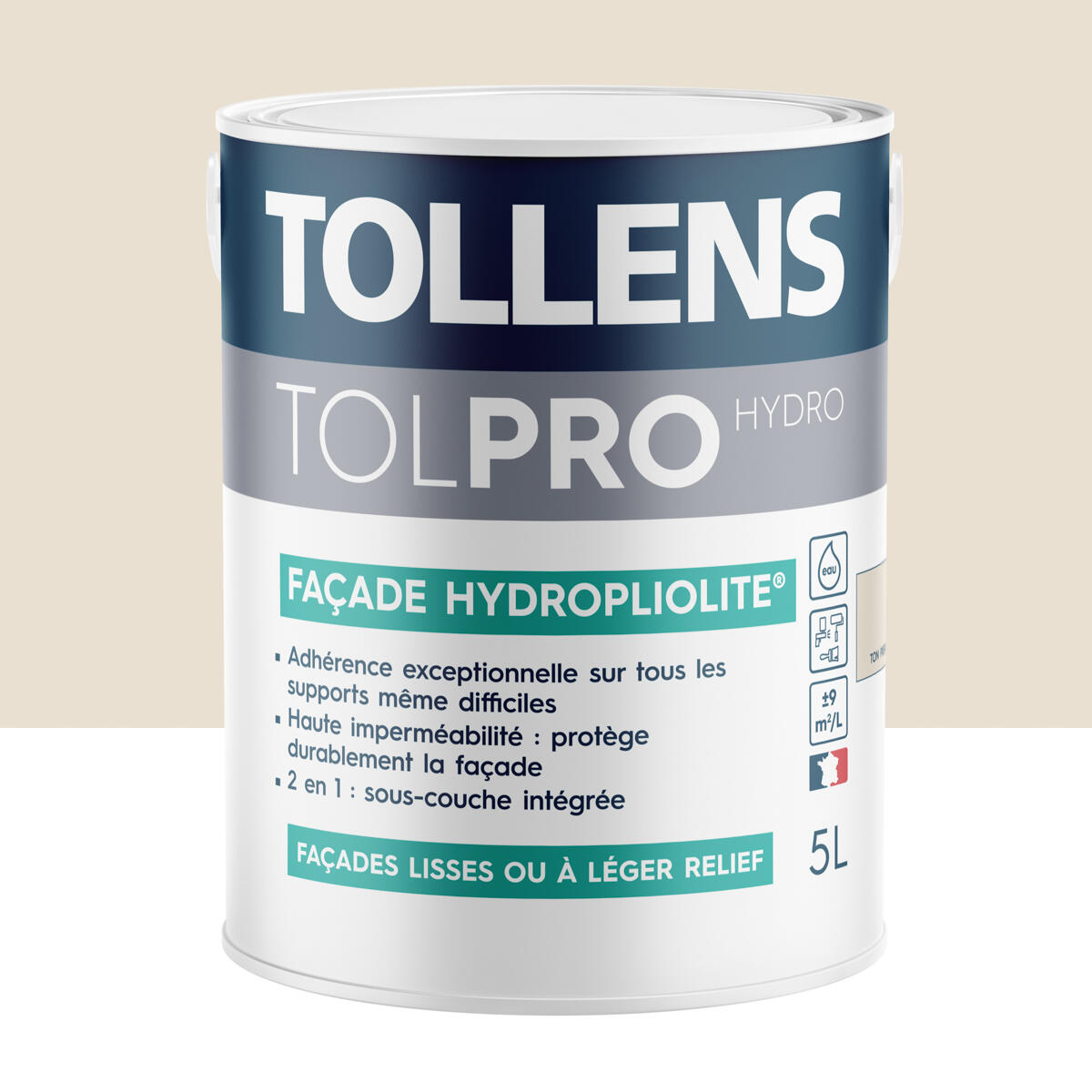 Peinture extérieure façade Tolpro hydropliolite® TOLLENS PRO ton pierre ...