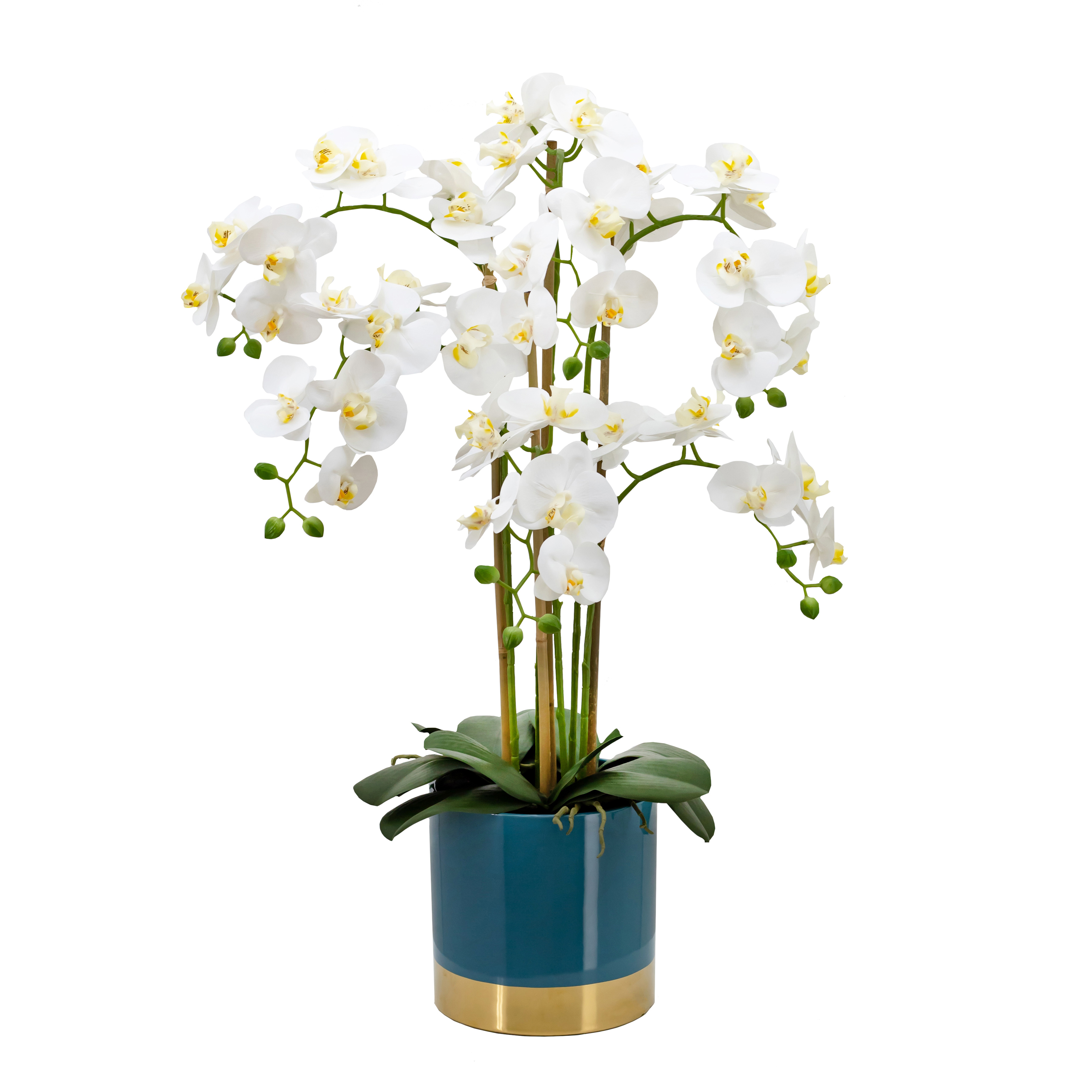 Orchidées pot céramique Vert/Bleu/Or h80cm | Leroy Merlin