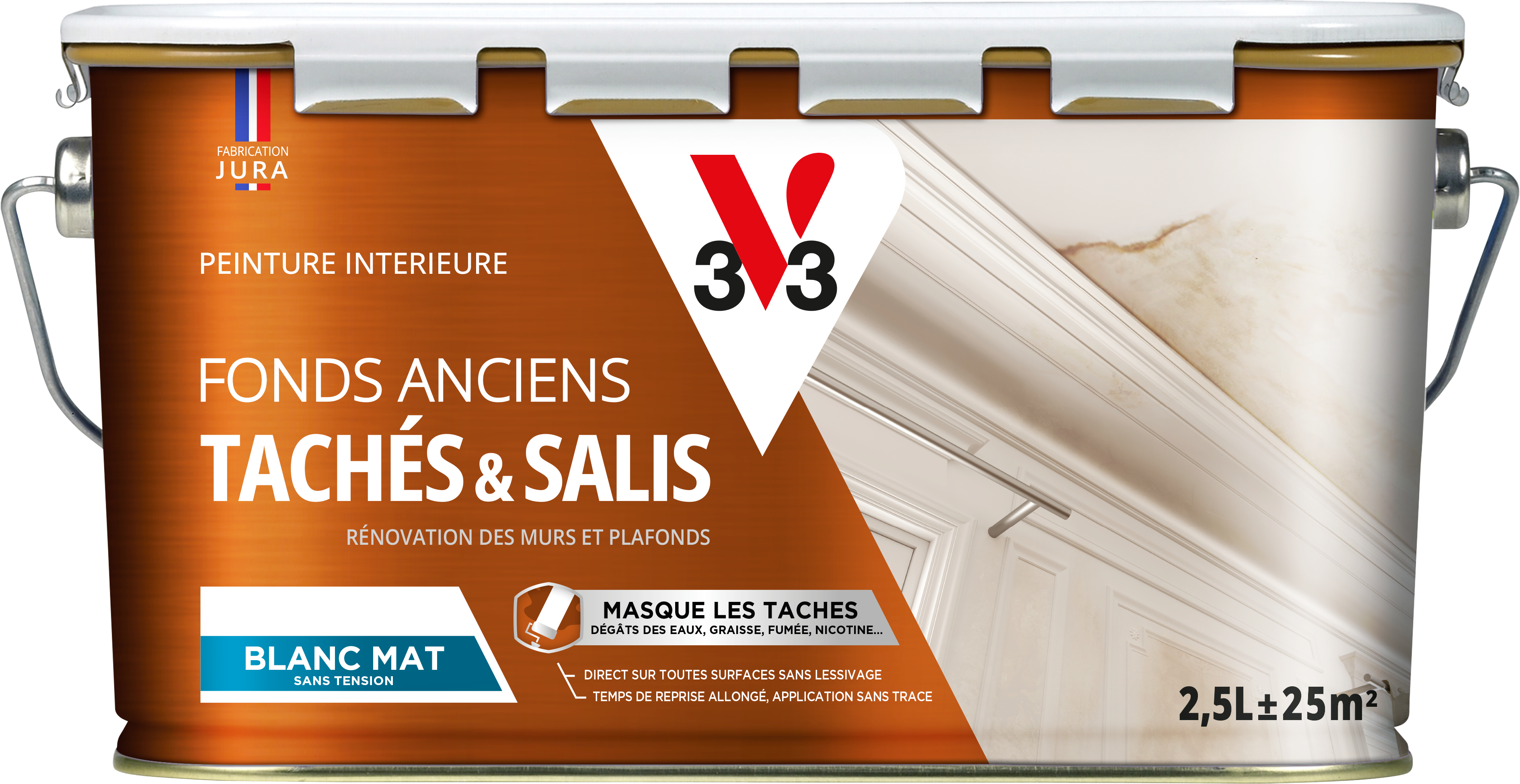 Peinture mur, plafond blanc mat V33 Rénovation 2.5L | Leroy Merlin