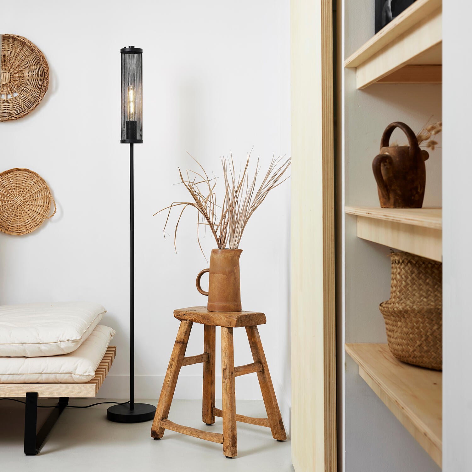 Lámpara de pie COREP Faraday 1 luz E27 acero negro 153 cm alto | Leroy ...