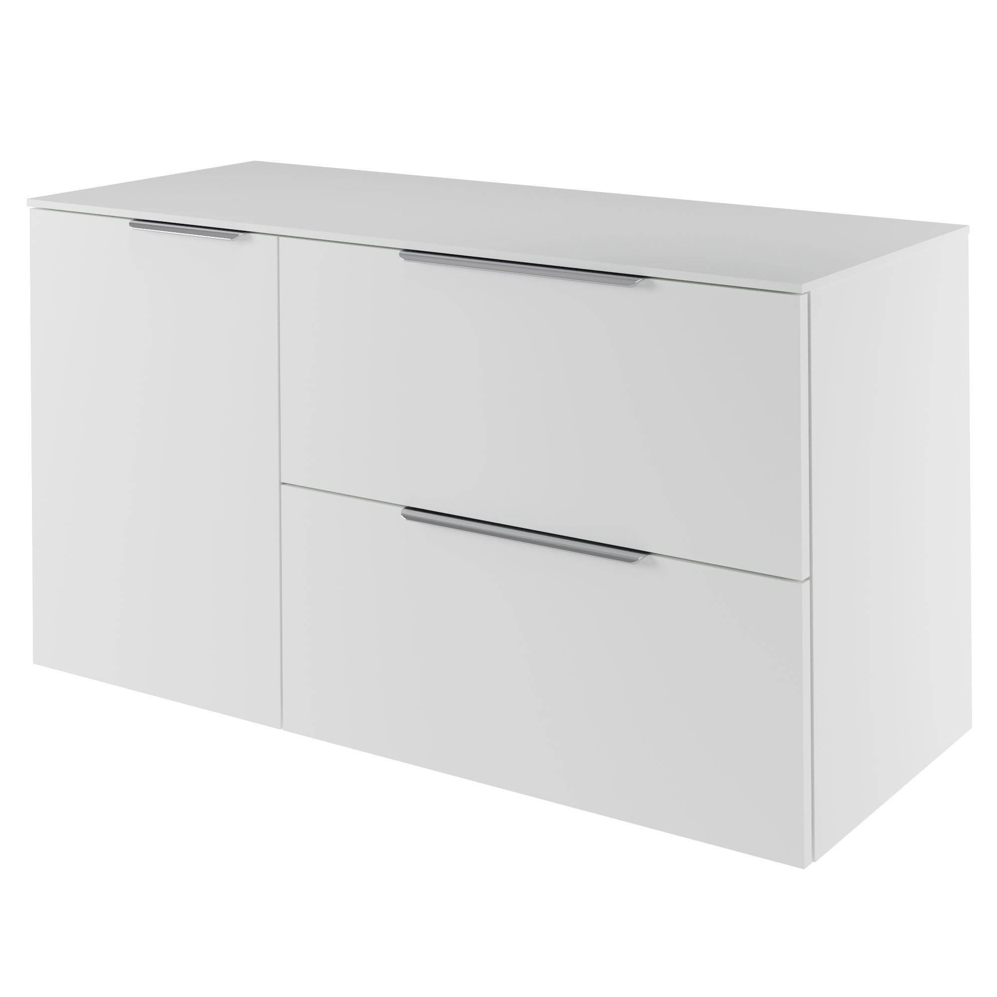 Mobile da bagno sotto lavabo Neo bianco laccato L 120 x H 65 x P 48.3 cm 2 cassetti 1 anta ...