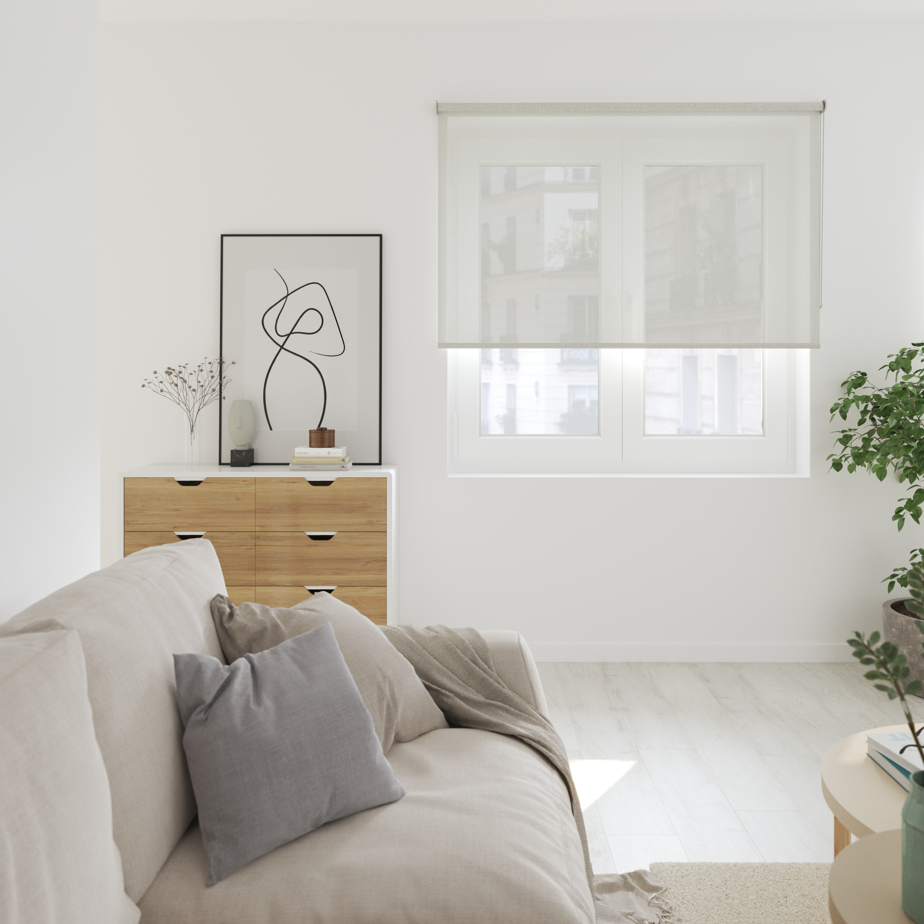 Tenda a rullo screen INSPIRE Brasilia beige bianco 200x250 cm | Leroy ...