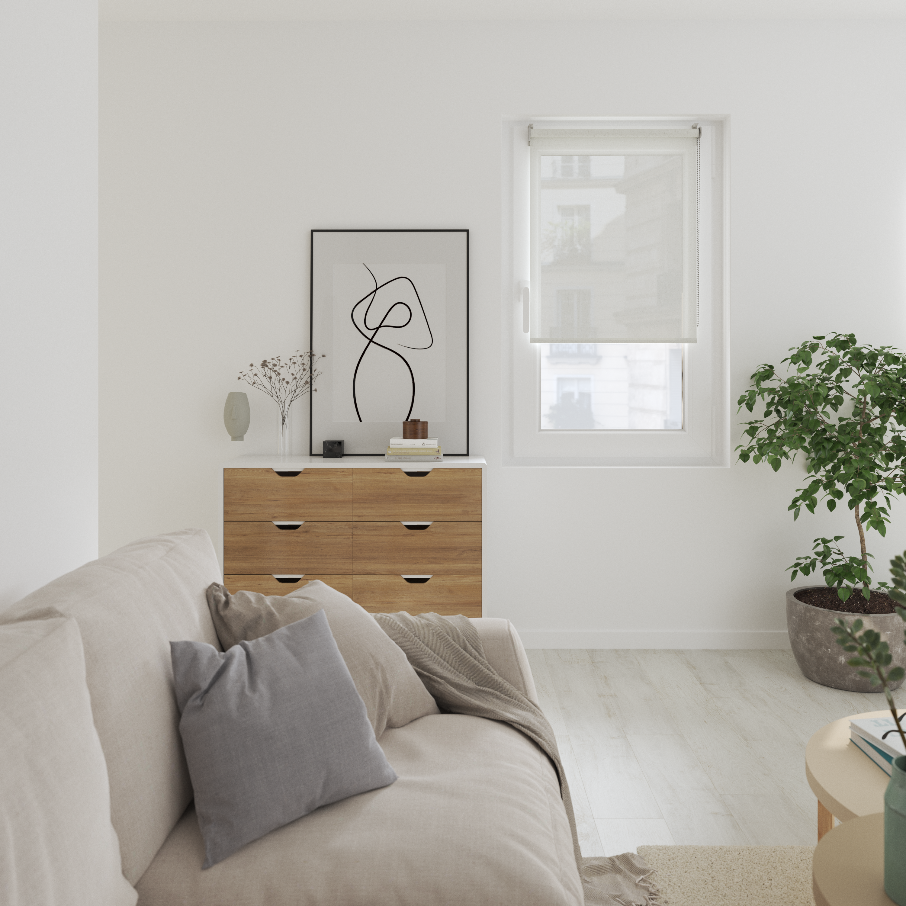 Store enrouleur screen blanc, l.105 x H.250 cm, INSPIRE | Leroy Merlin