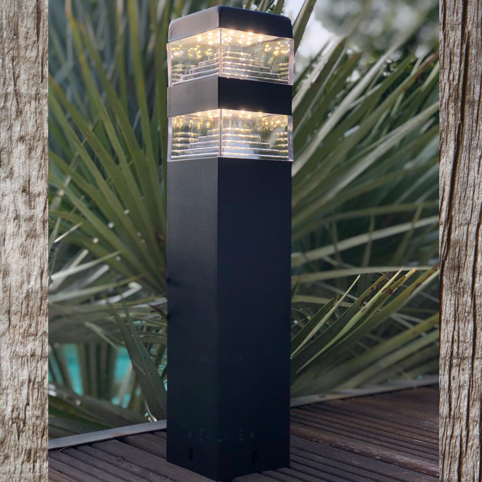 Borne extérieure LED, 1000 lumens Pyramide noir LUMIHOME | Leroy Merlin