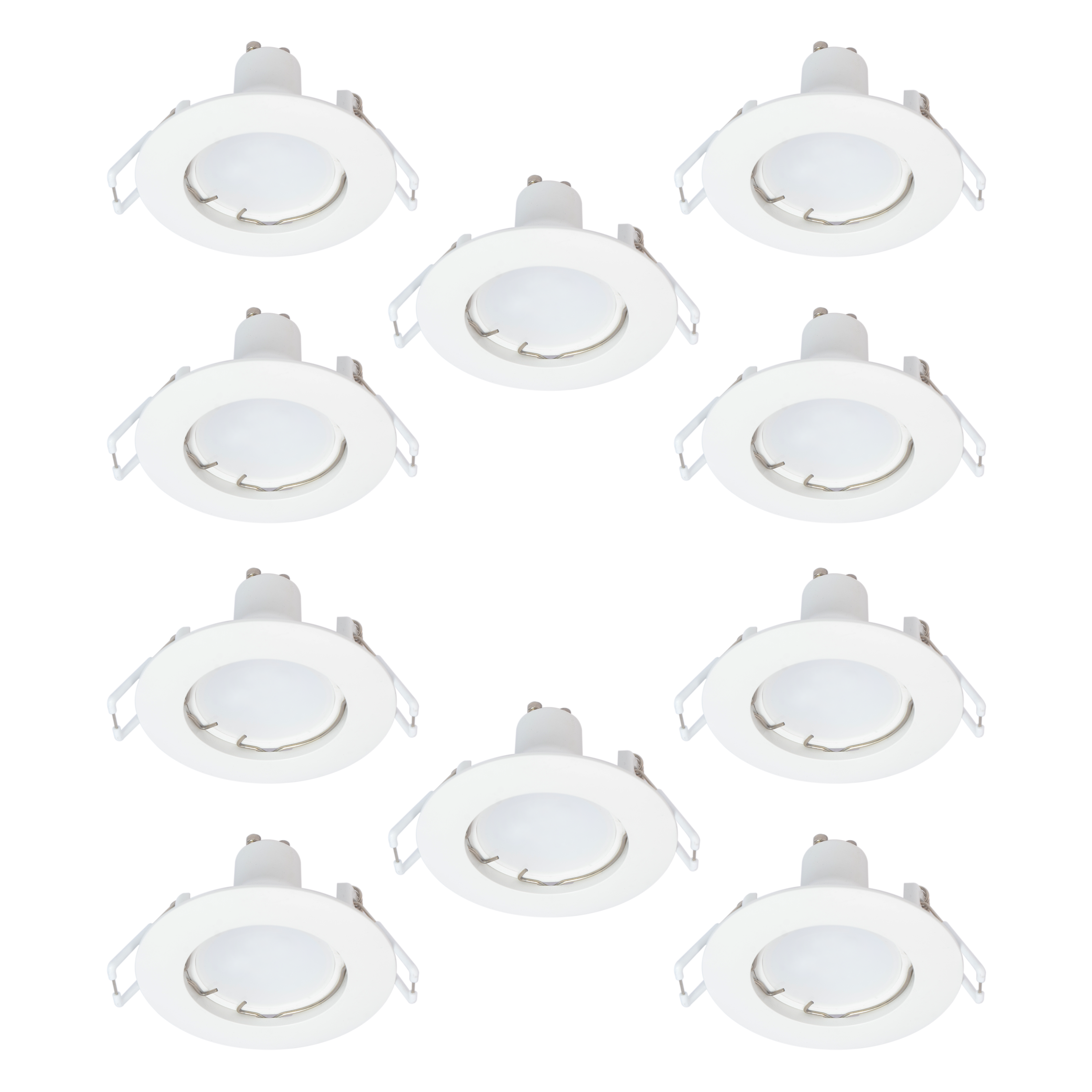 Kit 10 spots à encastrer gu10, 4000K rond blanc | Leroy Merlin