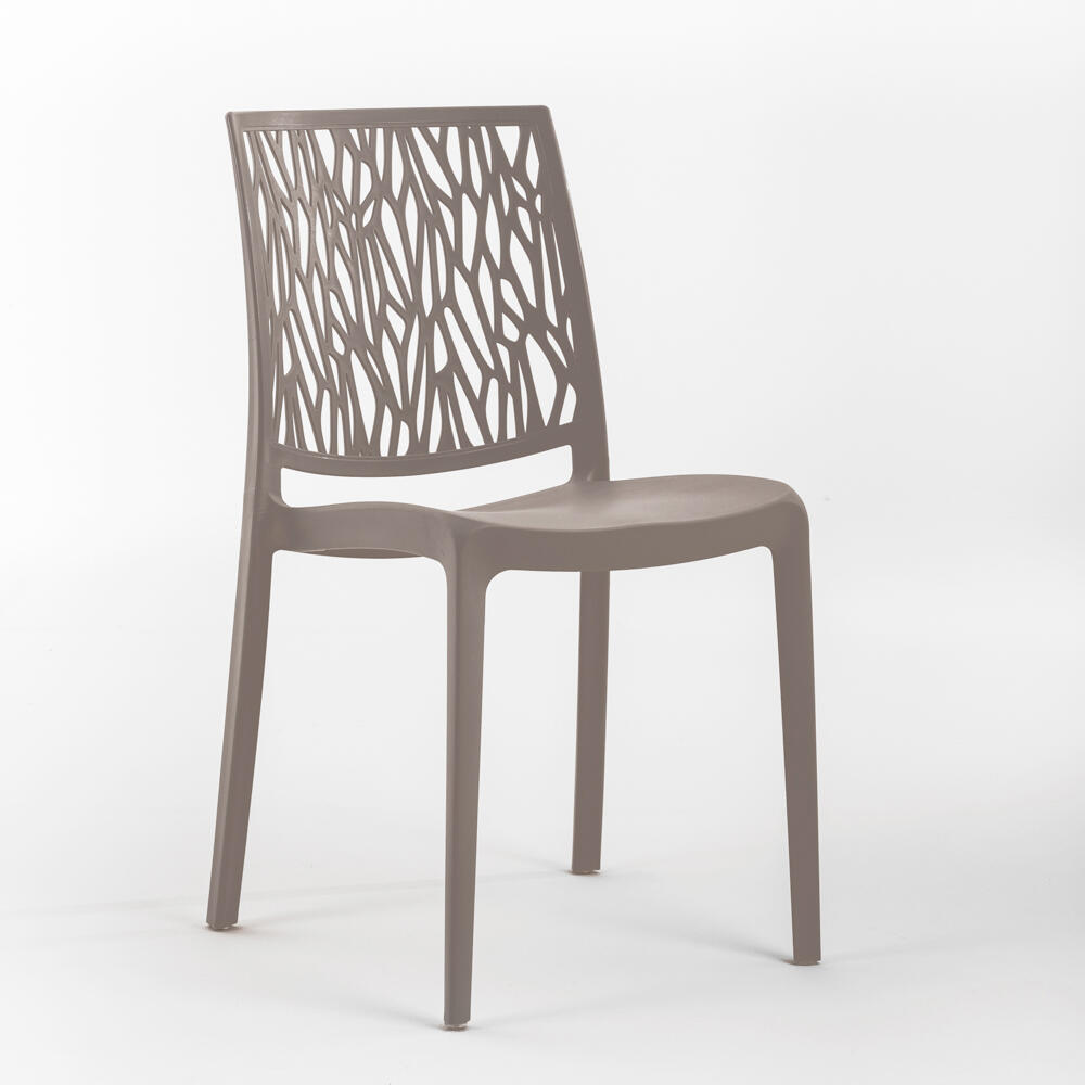 Sedia da giardino in polipropilene London Twist NEW GARDEN tortora, set ...