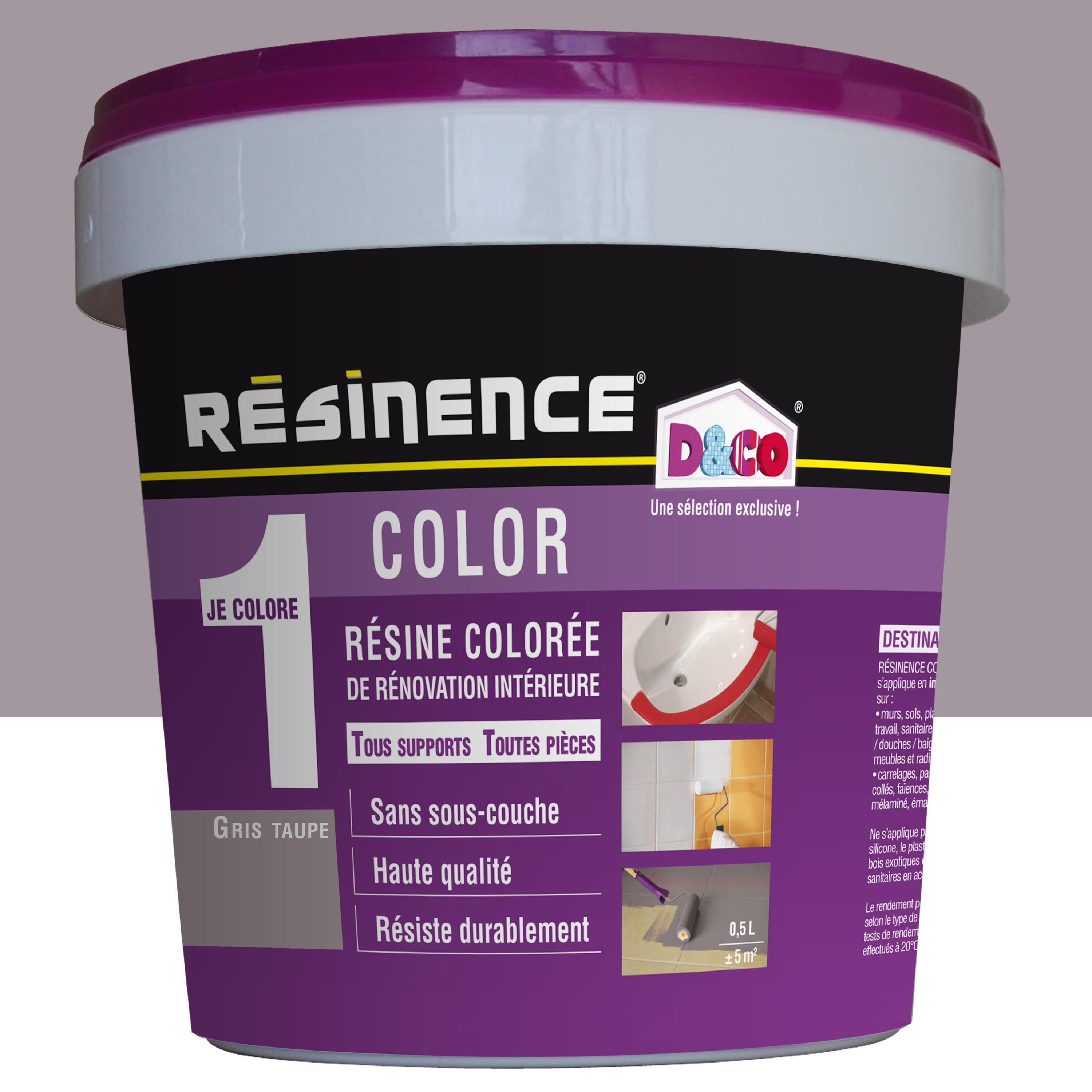 Résine colorée évier color RESINENCE, gris taupe satiné, 0.5 l | Leroy ...