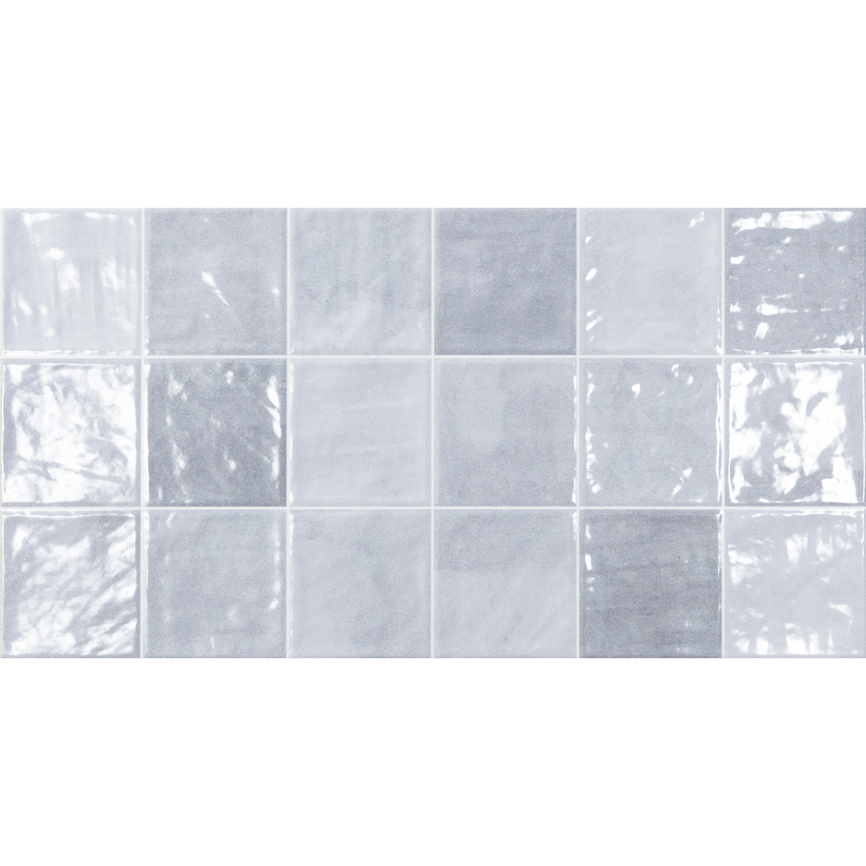 Azulejo de loza Moha Square efecto zellige gris cuadrado 31.6x60 cm C0 ...