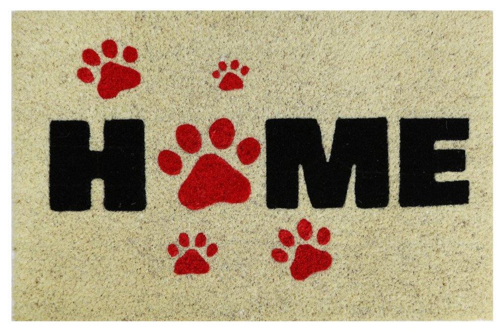 Felpudo coco Home Huellas beige, rojo, negro 42 x60 cm | Leroy Merlin