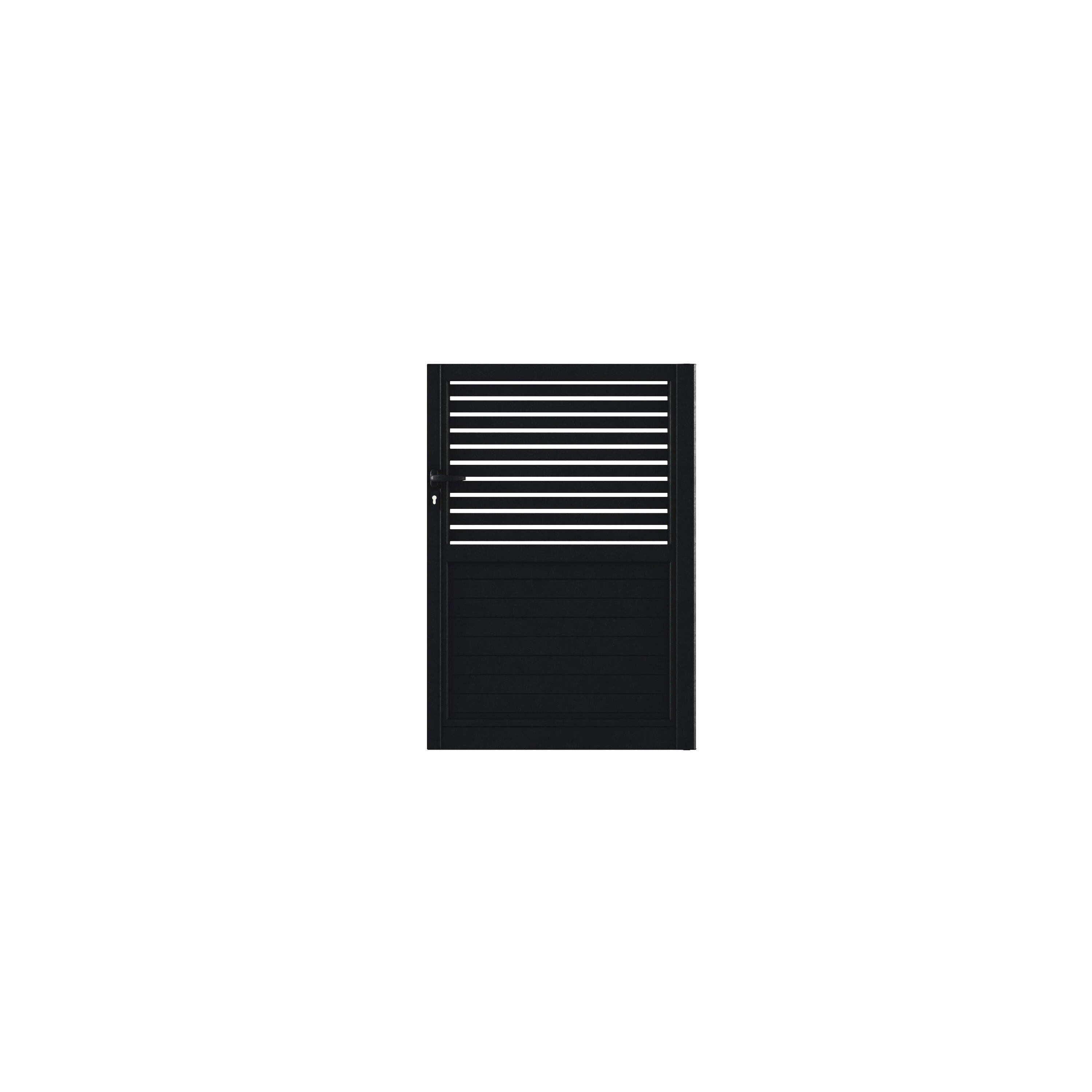 Portillon aluminium Balmoral Noir sablé, GRANVAL, l.104 x h.147cm ...