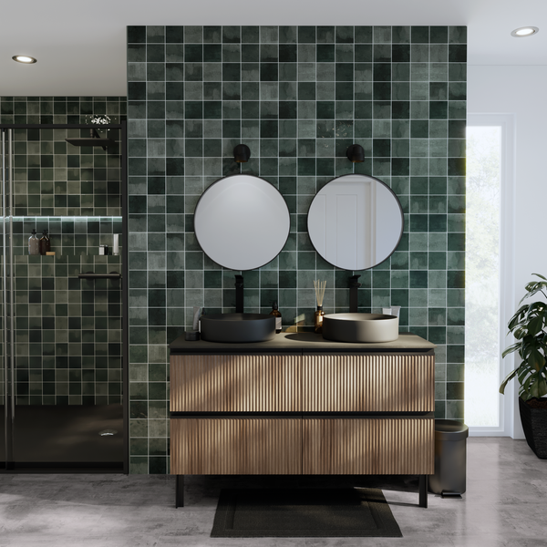 Azulejo cerámico Moha Bricks efecto zellige green 31.6x60 cm ARTENS ...