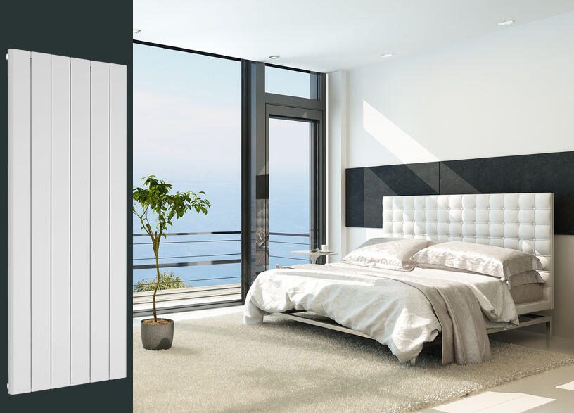 Radiateur eau chaude verti RADIATORI 2000 Leggero blanc, 1898W H.180 x ...