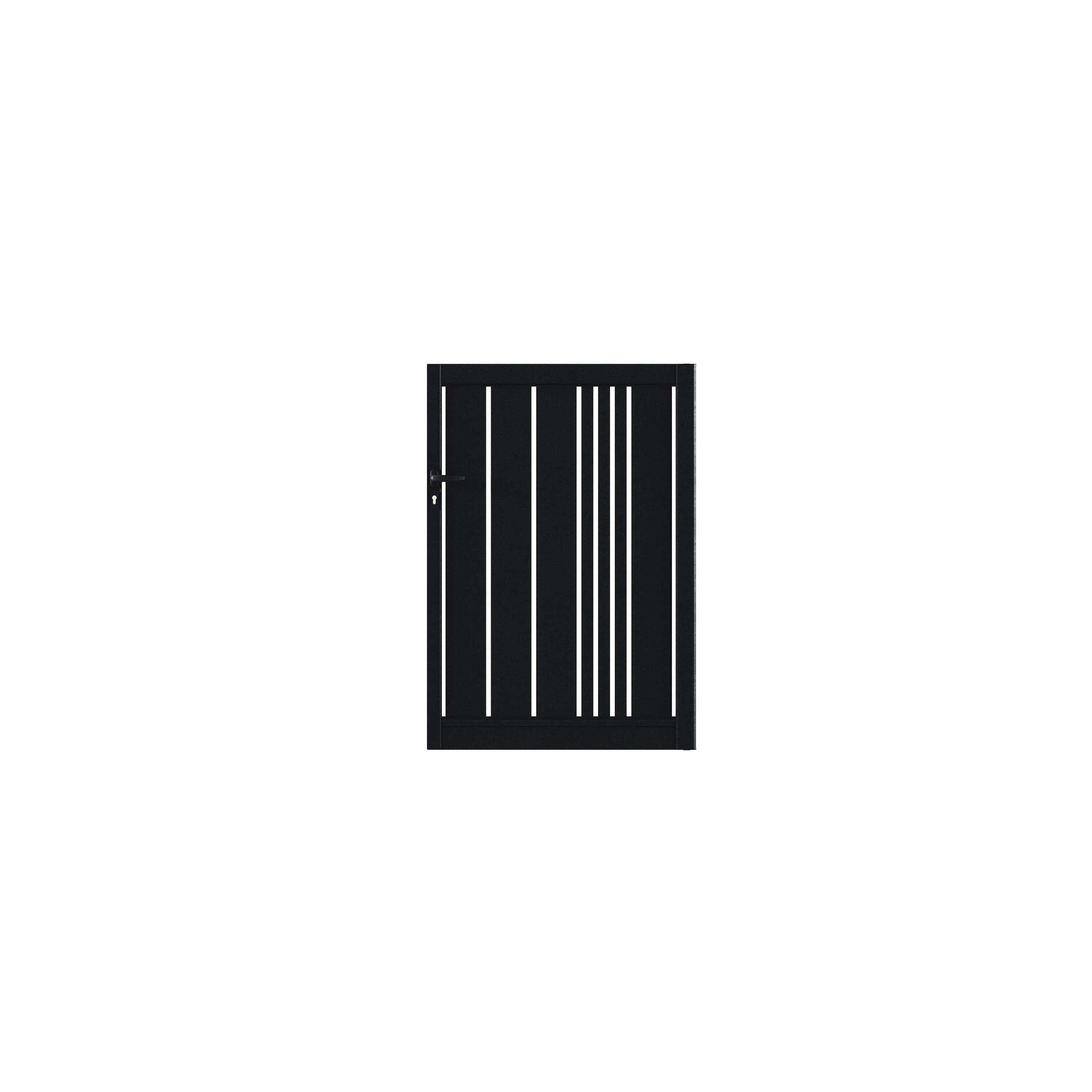 Portillon aluminium Valkana Noir sablé, GRANVAL, l.104 x h.147cm ...