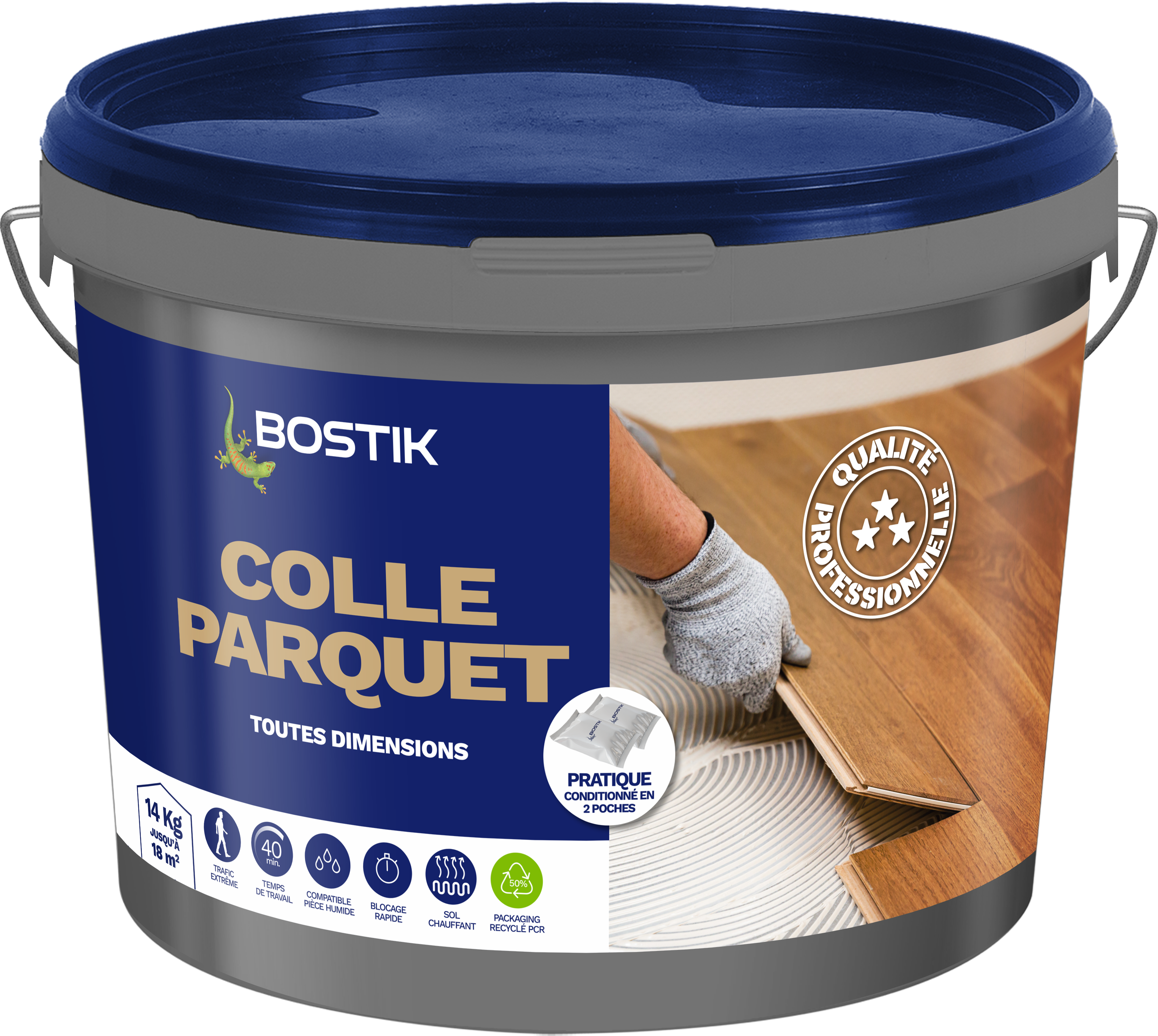 Colle pour parquet BOSTIK 14kg | Leroy Merlin