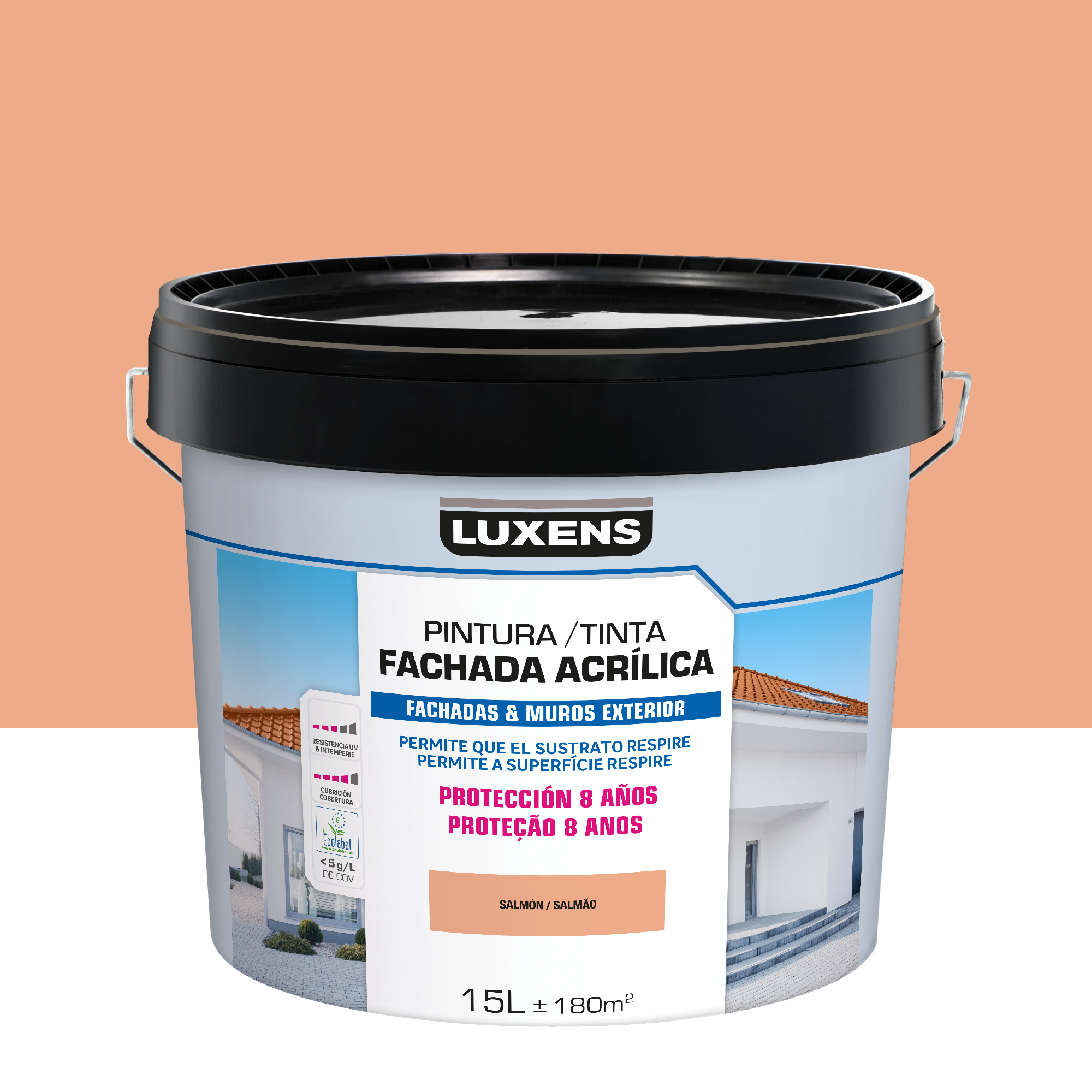 Pintura para fachadas LUXENS salmón mate 15L | Leroy Merlin