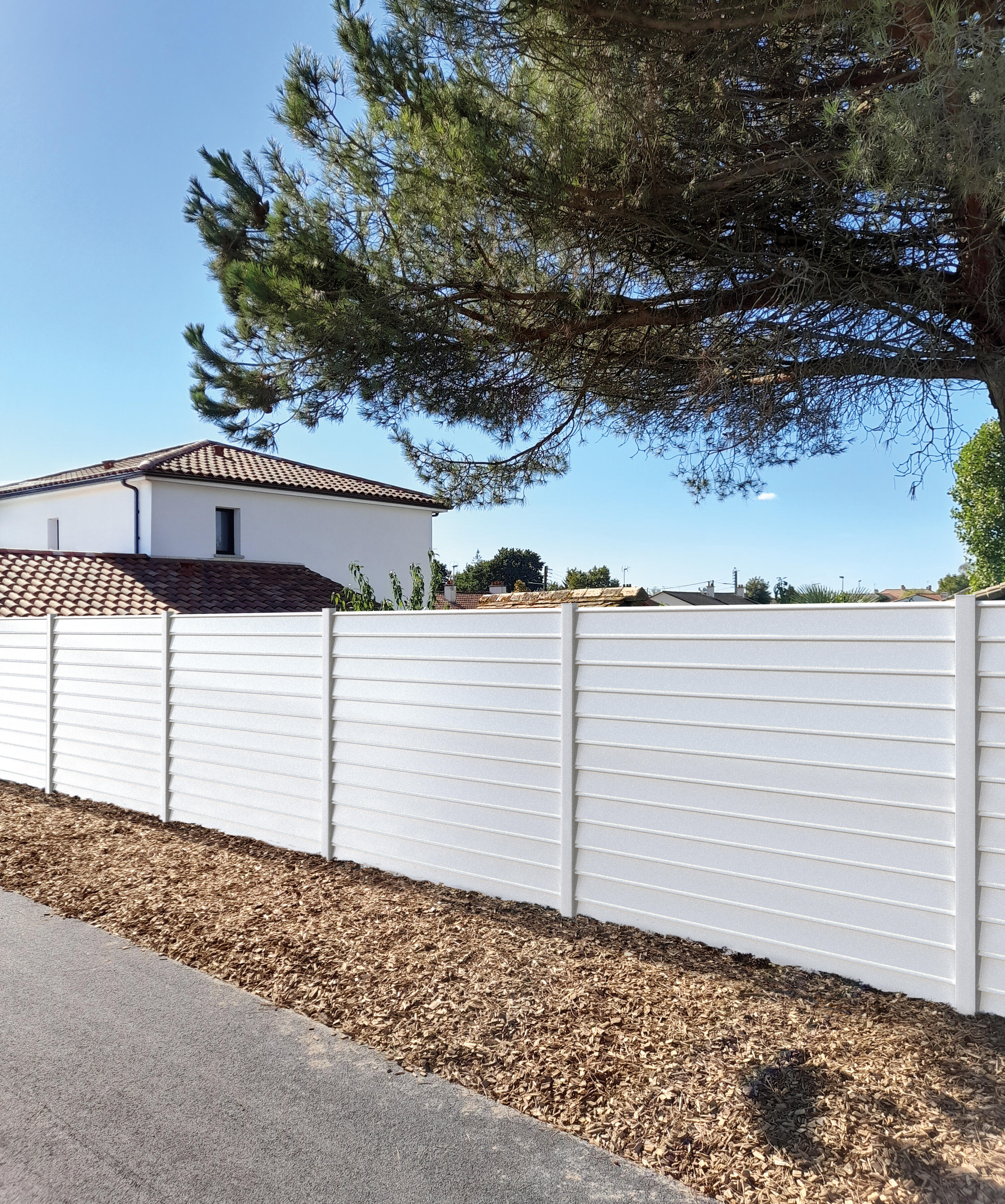 Lame de clôture aluminium persiennée/ajourée CLOSIUM, Blanc l. 200 x H ...